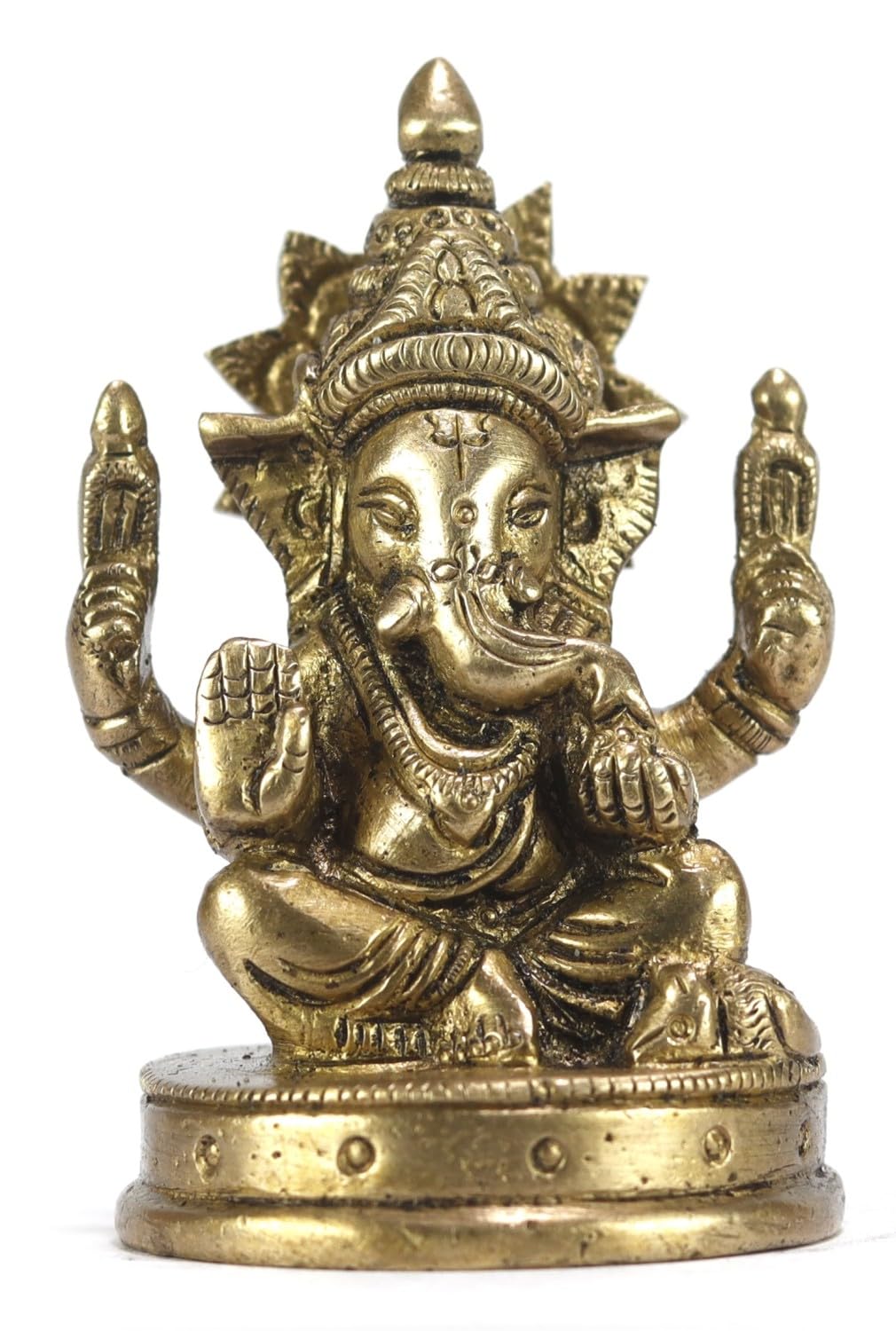 Buy ASHIRWAD Brass Lord Ganesha Idol Statue for Home Hindu God Ganpati ...