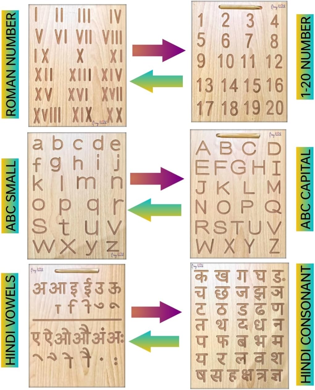 Wooden Tracing Board Pattern and Shape for Kids Handwriting Counting ...