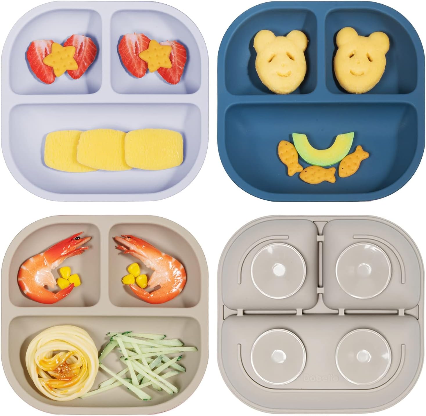 Amazon.com: Potchen 6 Pack Suction Plates for Baby with Spoon Fork ...