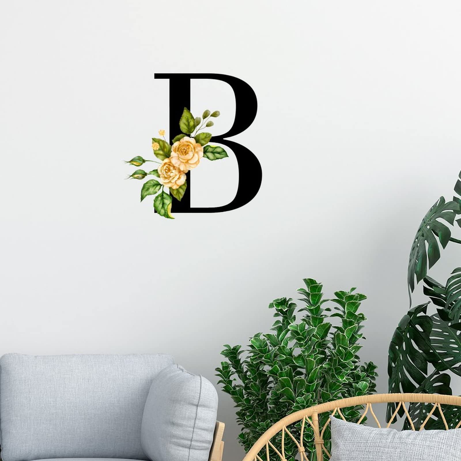 Wall Initial Decals Custom Name Initial Monogram, Nursery Personalised