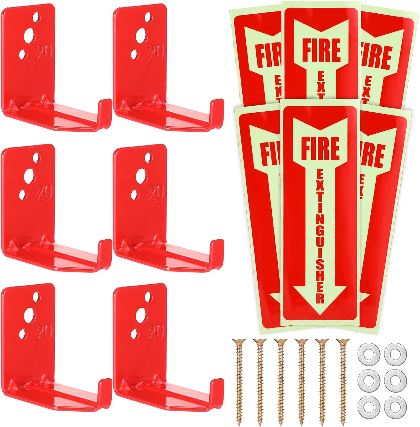 12 Pcs Fire Extinguisher Mount and Self Adhesive Fire Extinguisher Sign ...