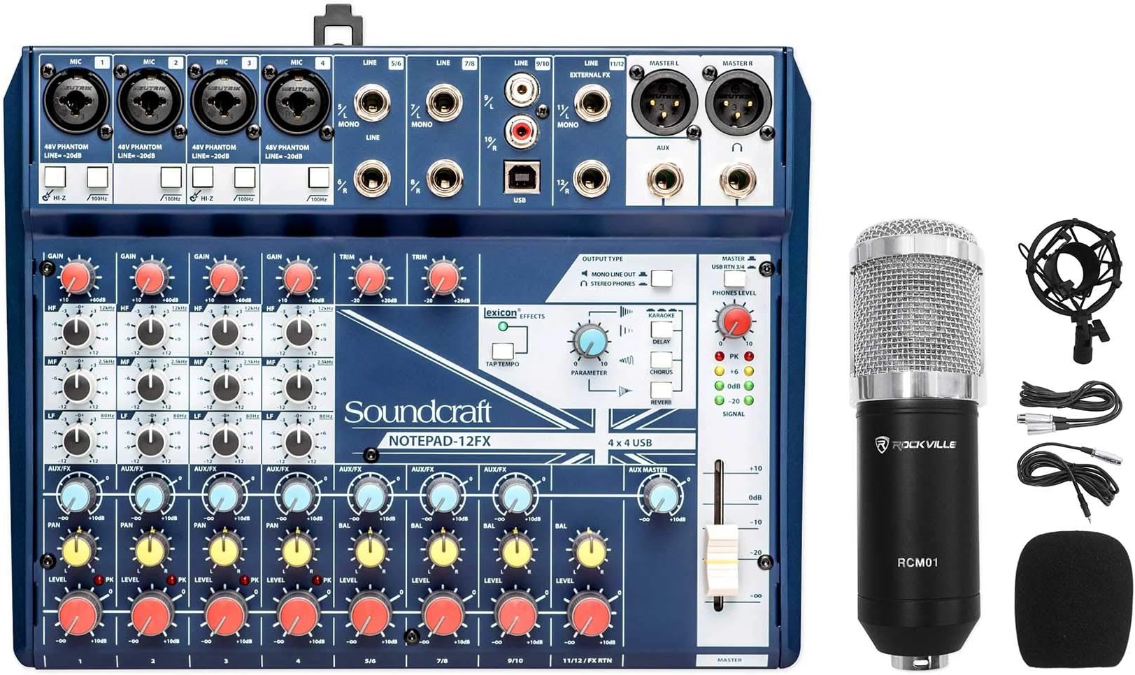 Amazon.com: Soundcraft Notepad-12FX 12-Channel Mixer w/USB I/O+Effects ...