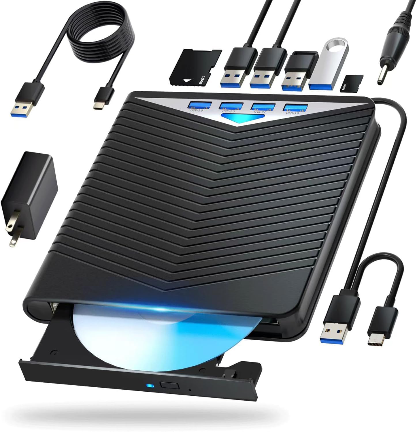 Amazon.com: 5 in 1 External Blu Ray Drive, Multifunctional Bluray DVD ...