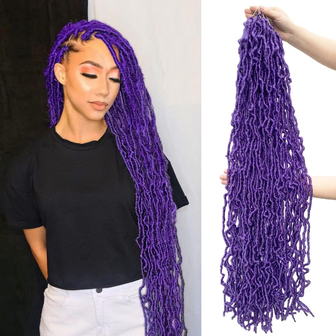 Amazon.com : Purple 7 Packs Soft Locs 36 Inch Faux Locs Crochet Hair ...
