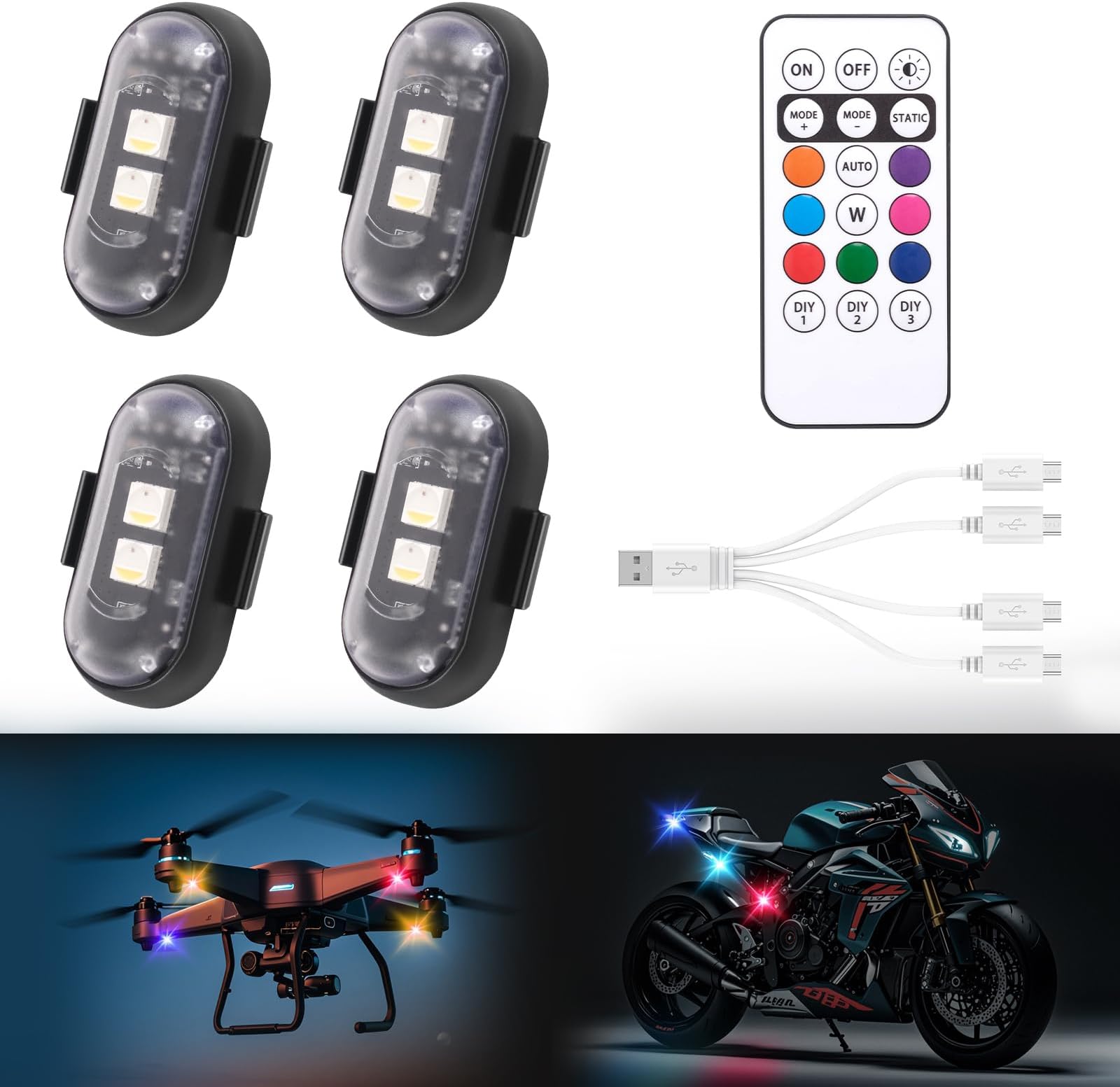 Amazon.com: ANKI HAPPIGO 5PCS LED Strobe Drone Lights,7 Colors Drone ...
