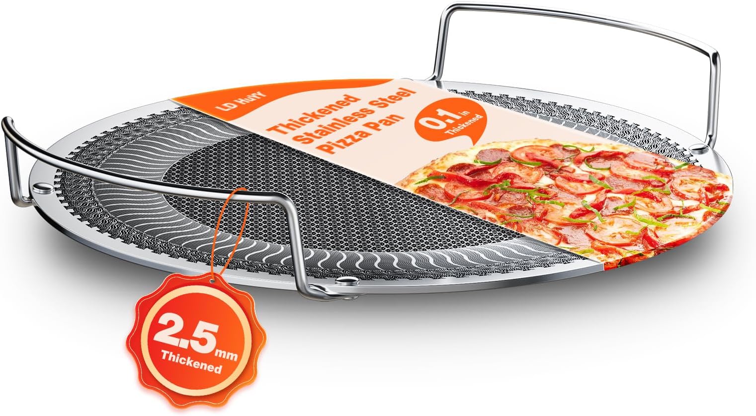 Amazon.com: Honeydak 12 Pcs Stainless Steel Pizza Pan 13 Inch Round ...