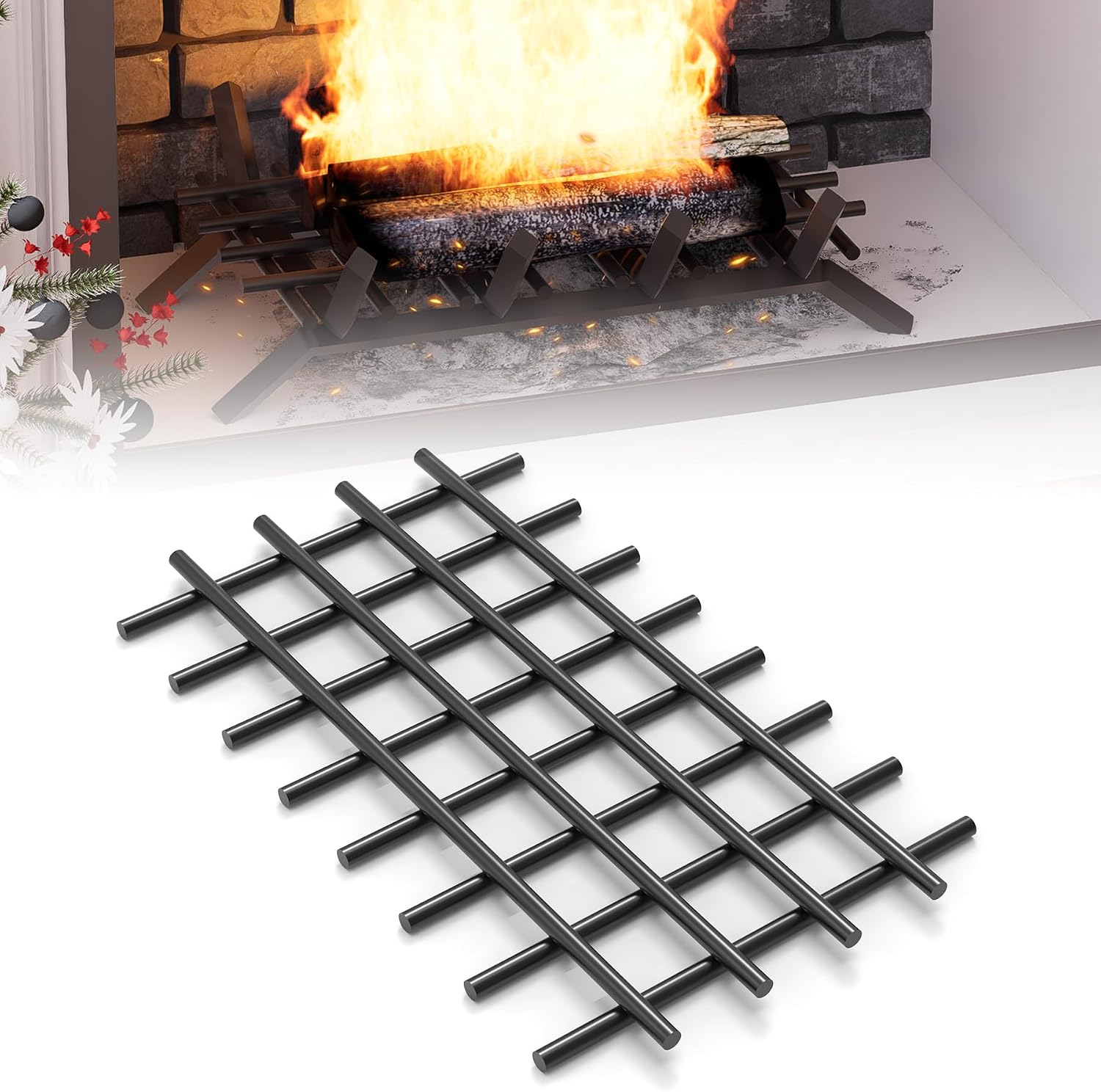 Amazon.com: Flamorrow Fireplace Grate Ember Retainer, 16" x 10" Heavy ...
