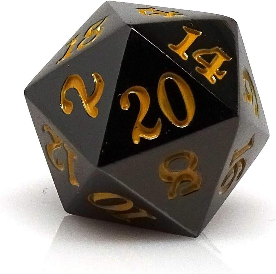 Amazon.com: Metal D20 Single Dice - Gun Metal Design - Solid Metal ...