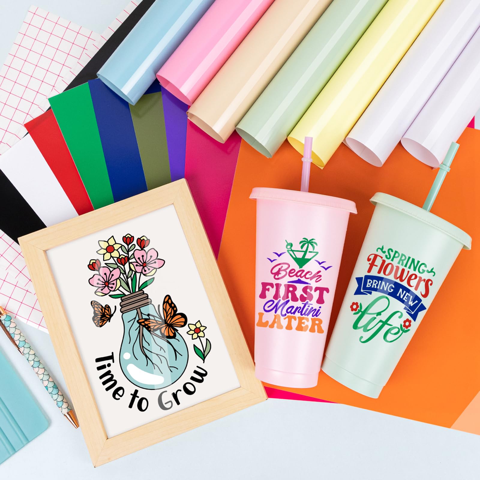 Snapklik.com : VINYL FROG Permanent Adhesive Vinyl Bundle 20 Pack 12x12 ...