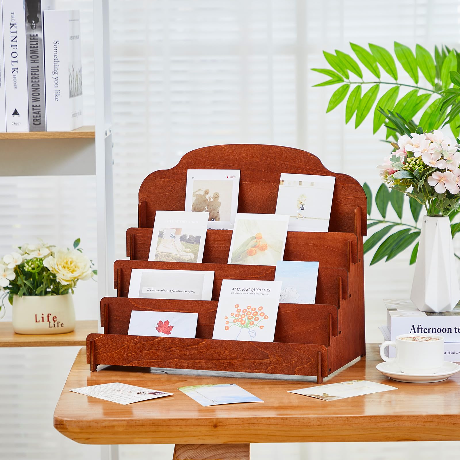 Snapklik.com : Barydat Tiered Greeting Card Display Stand Wooden ...