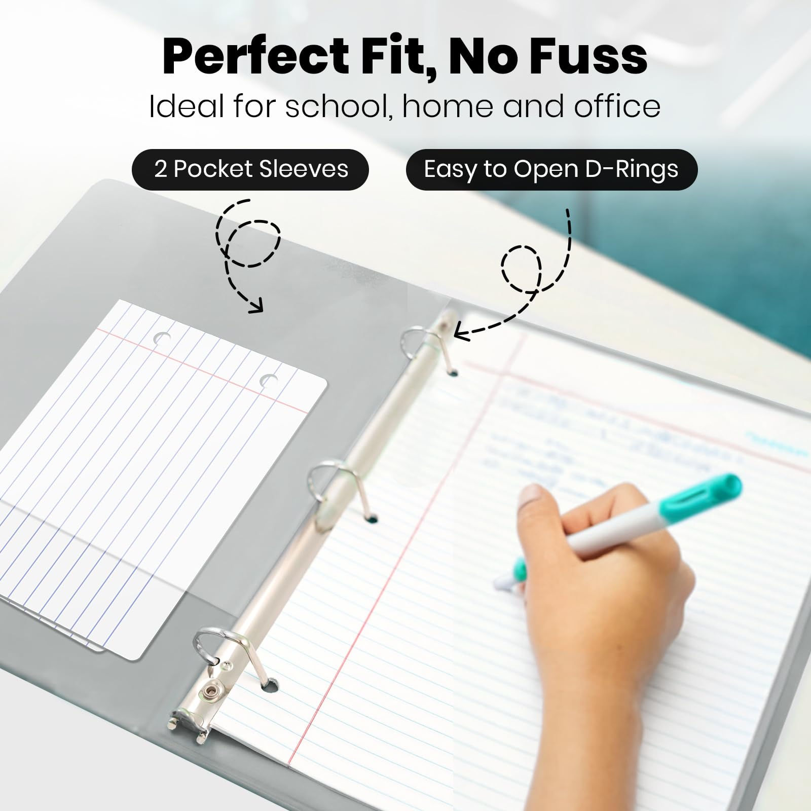 Snapklik.com : Yoobi 3 Ring Binders- Marble Design, Gray Color- 1 Inch ...