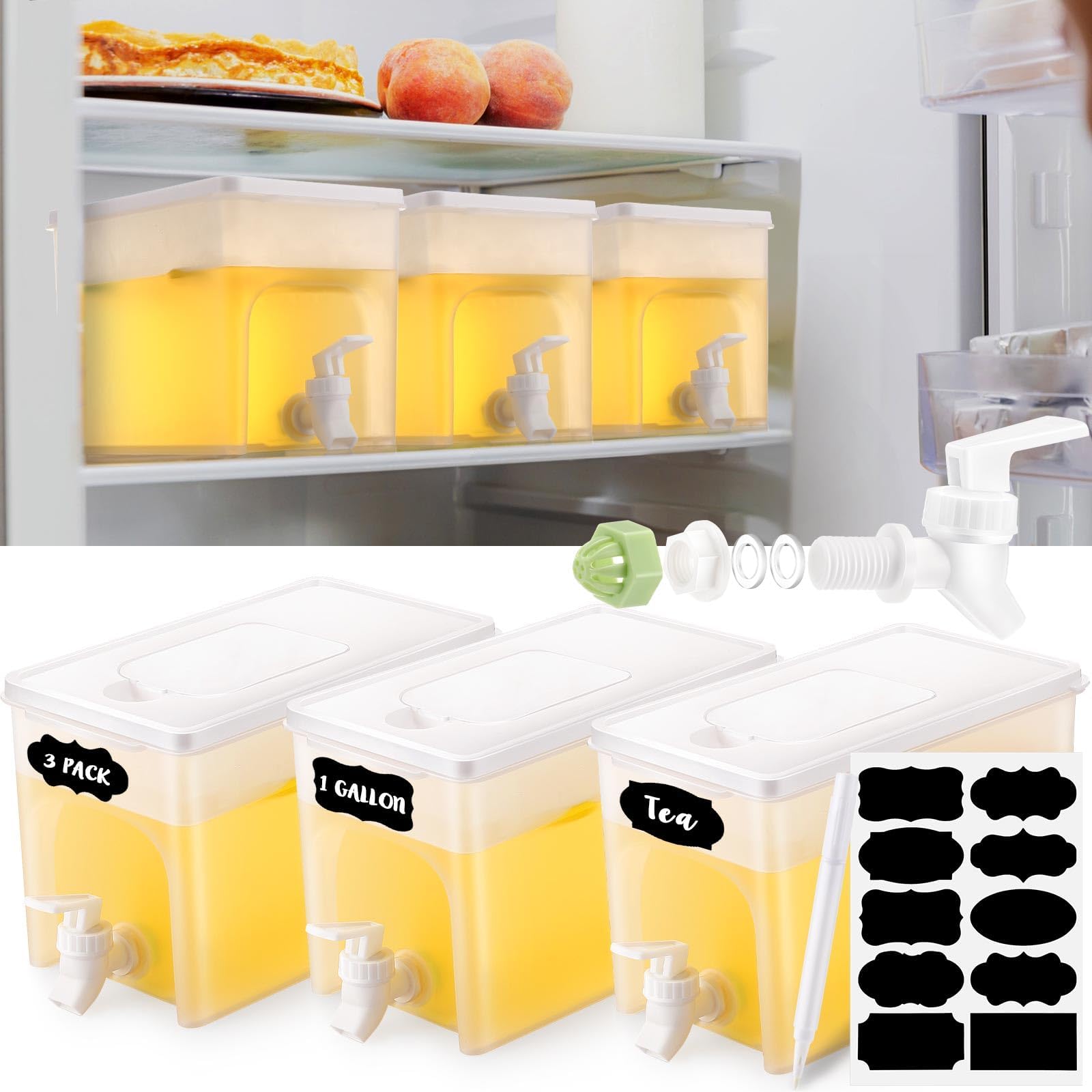 Amazon.com | Mumufy 2 Pcs 1.32 Gallon Drink Dispensers for Parties with ...