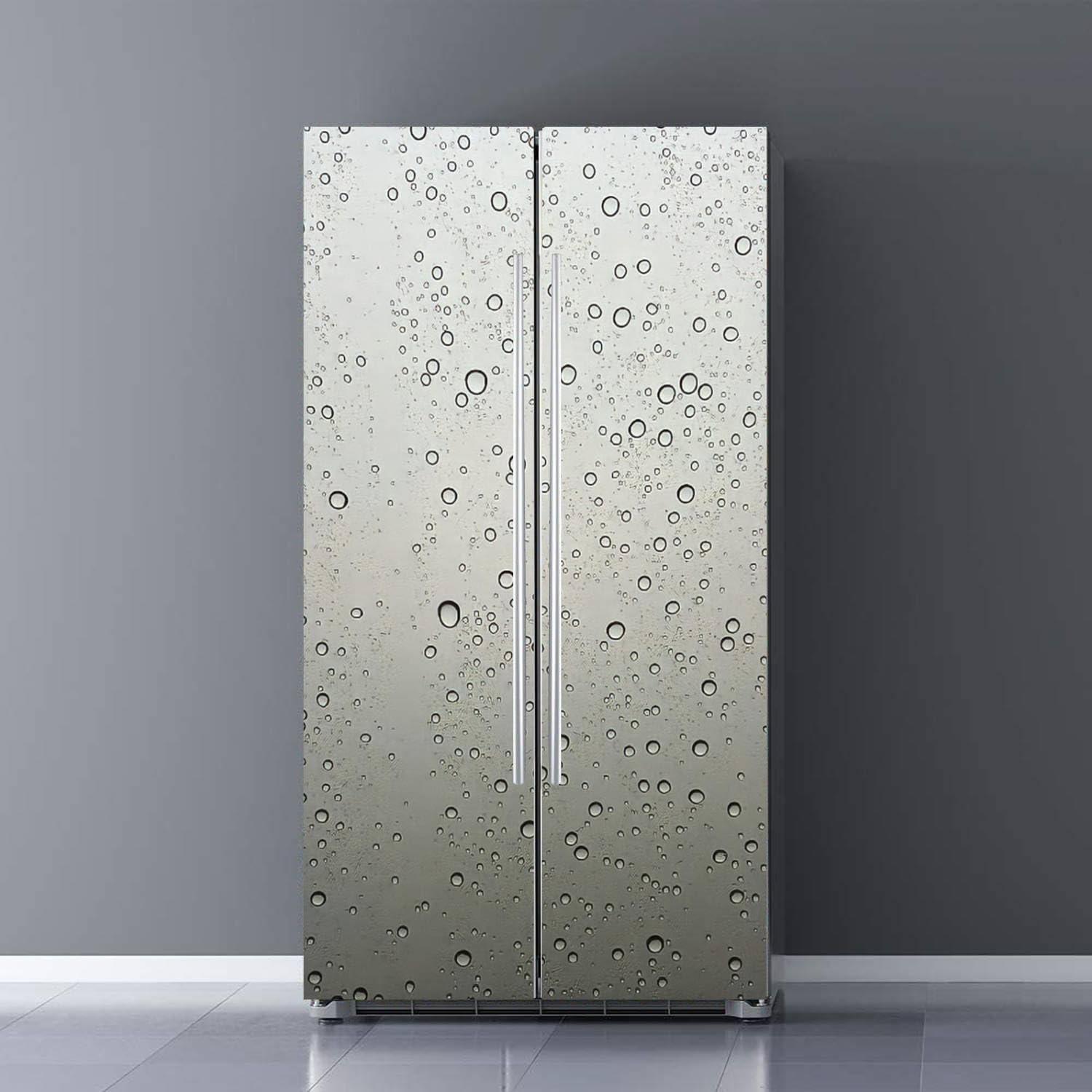 Amazon.com: Self Adhesive Vinyl Refrigerator Wrap Set Raindrops Door ...