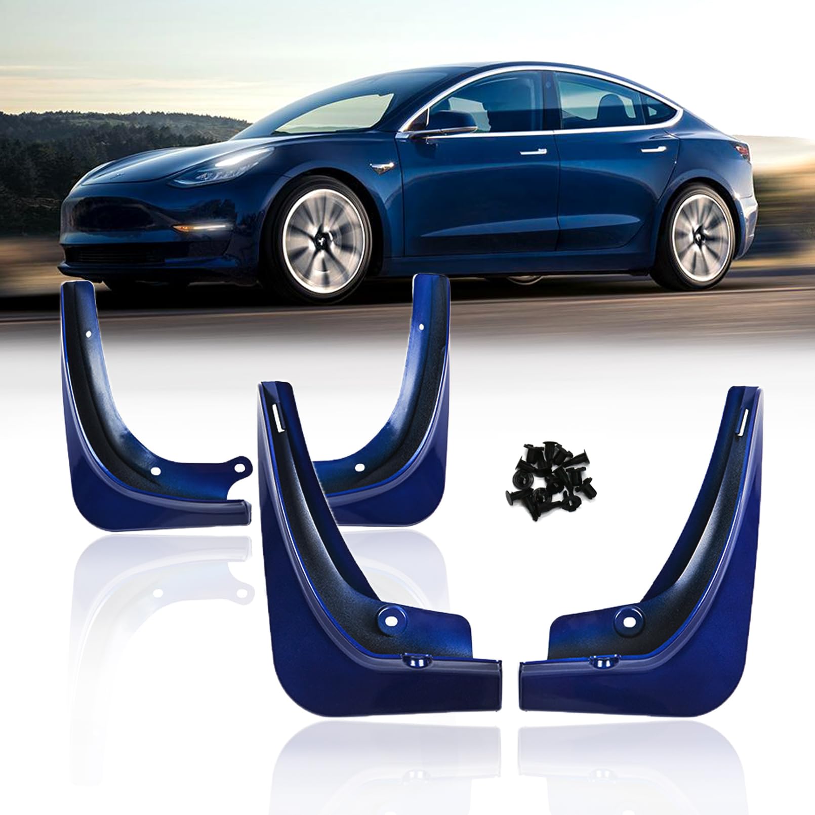 Tesla Model 3 Mud Flaps BASENOR 2017-2023 Splash Guards Fenders No ...