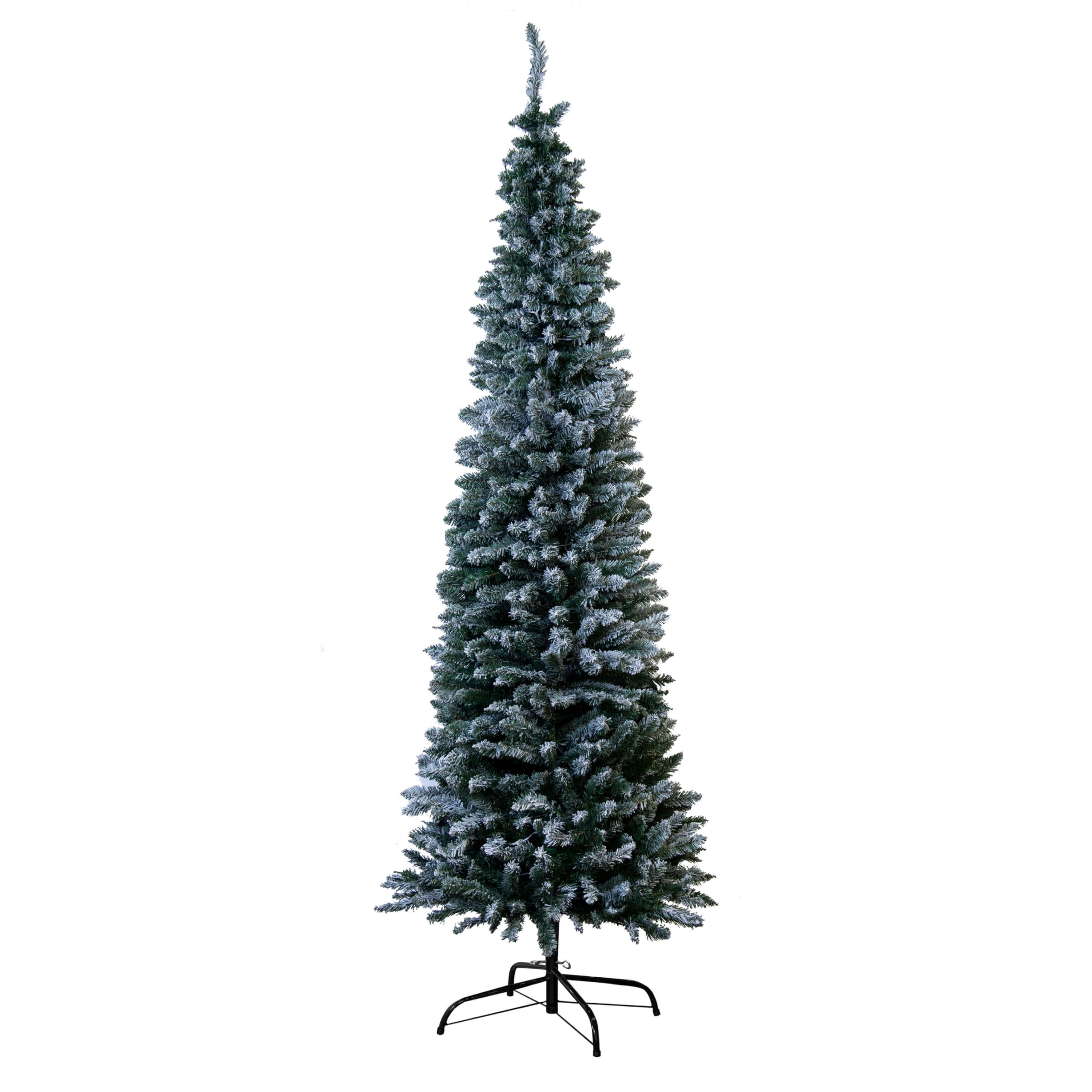 Christmas Tree World | 7ft Artificial Unlit Snowy Pencil Tree | Natural ...