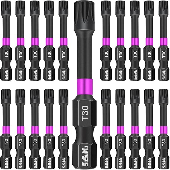 t30 torx bits for impact driver,SuSuMu 20 Pieces T30 2 In. Impact Tough ...