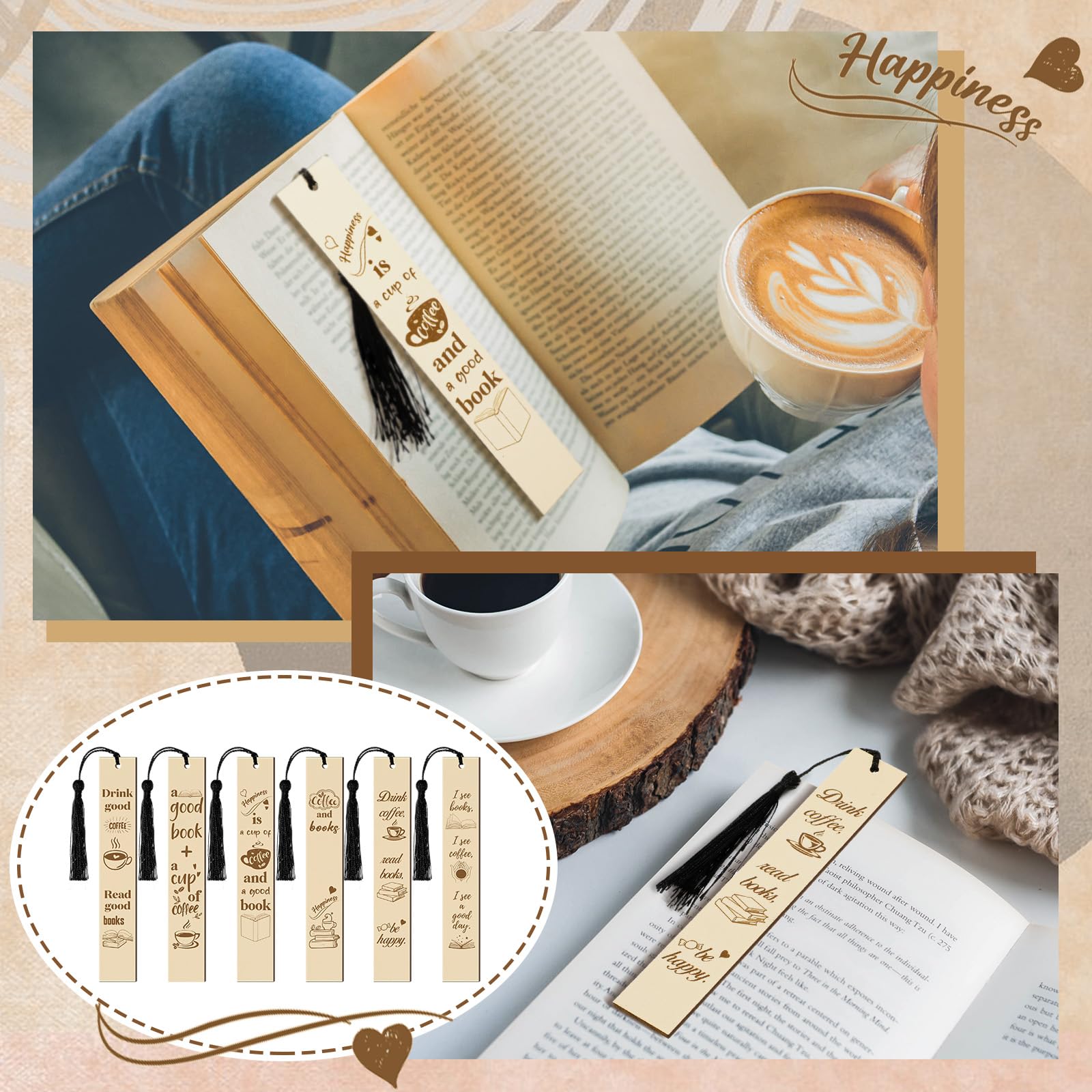 Snapklik.com : Colarr 12 Pcs Wood Bookmarks For Book Club Book Lovers ...