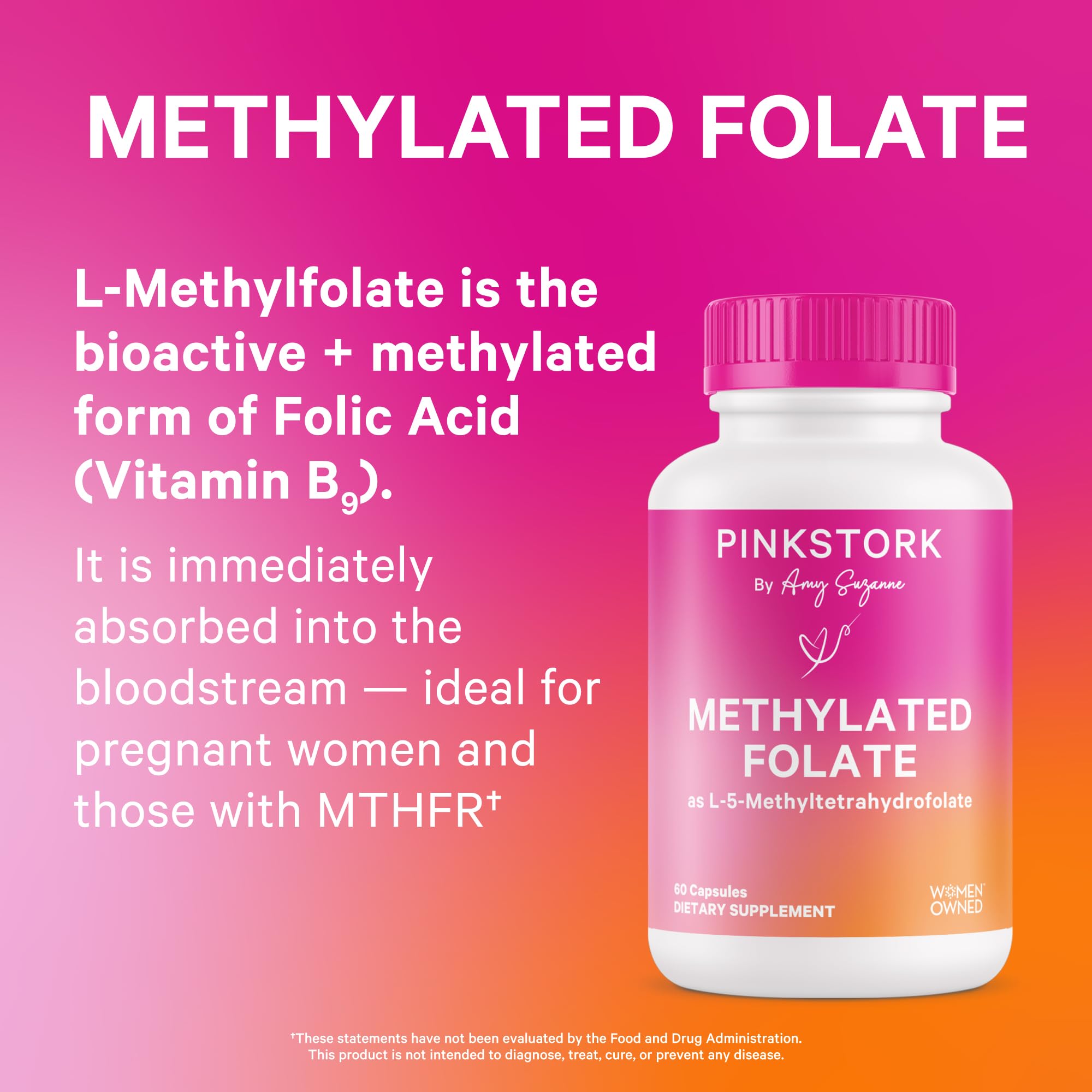 Snapklik.com : Pink Stork Folate: Methyl Folate - MTHFR Acid, Natural ...
