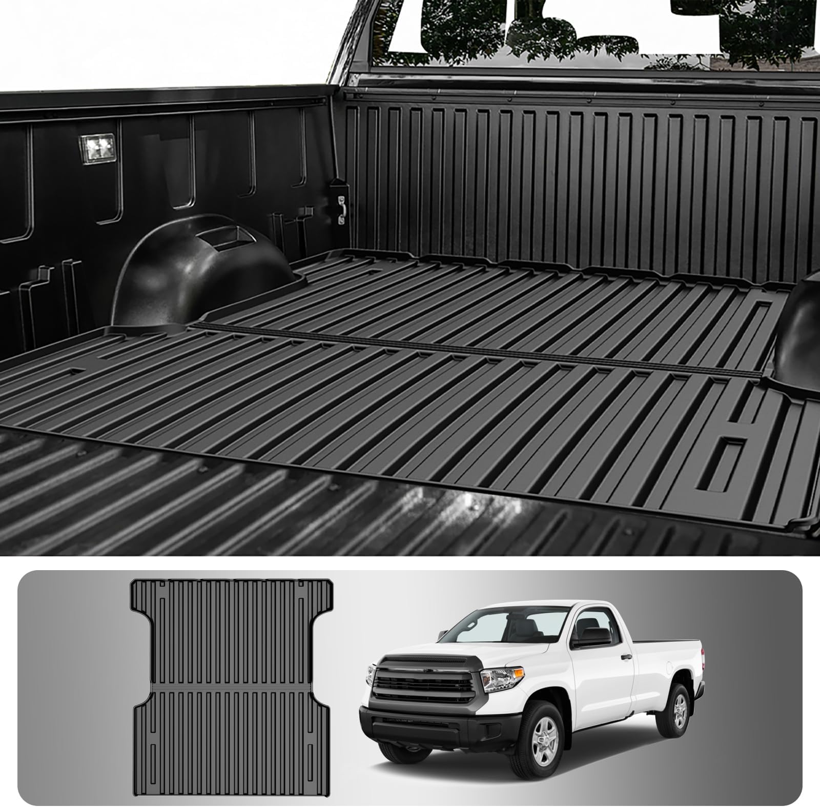 Amazon.com: Rough Country Rubber Bed Mat for Toyota Tundra (2022-2025 ...