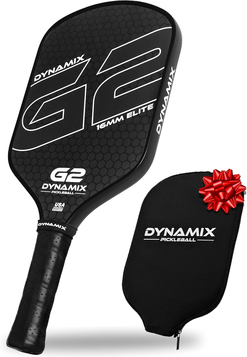 Carbon Fiber Pickleball Paddle 16mm G2, USAPA Approved Raw Carbon Gen2 ...