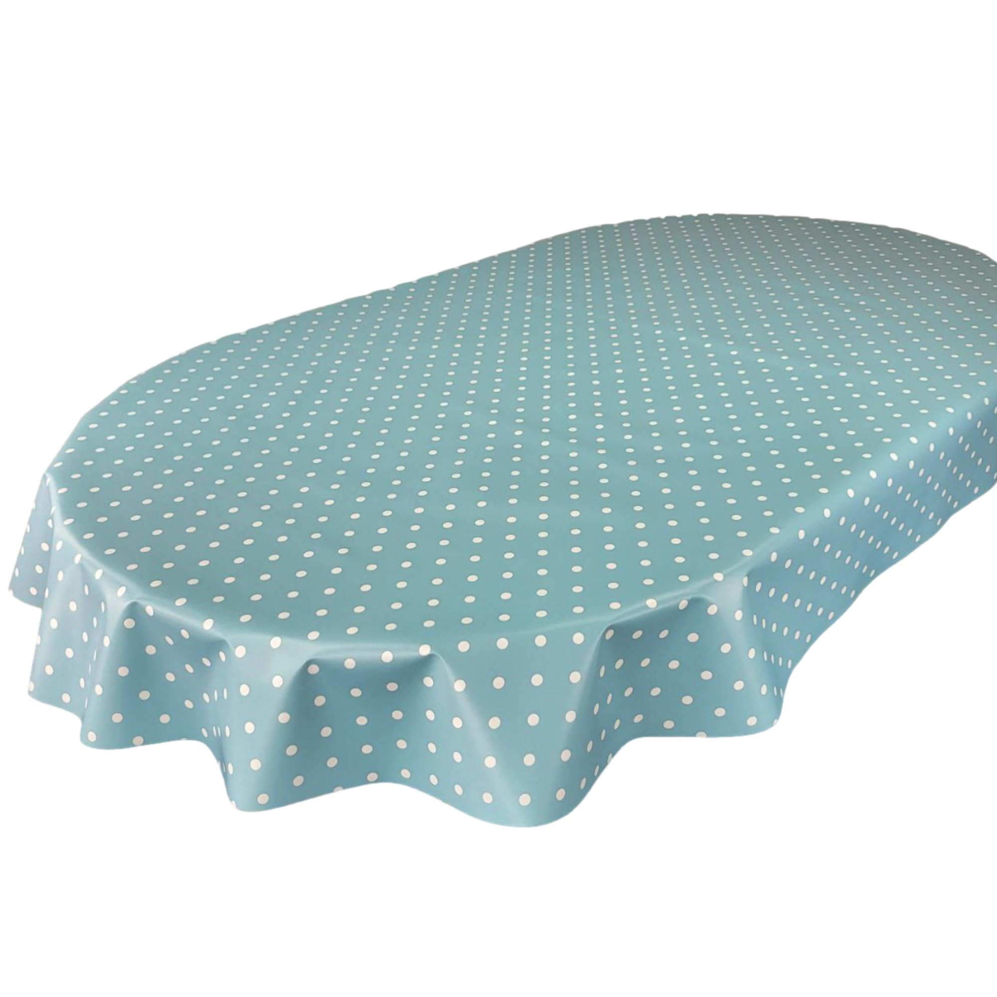 Karina Home Oval Polka Dotty Wipe Clean Tablecloth Vinyl PVC Table ...