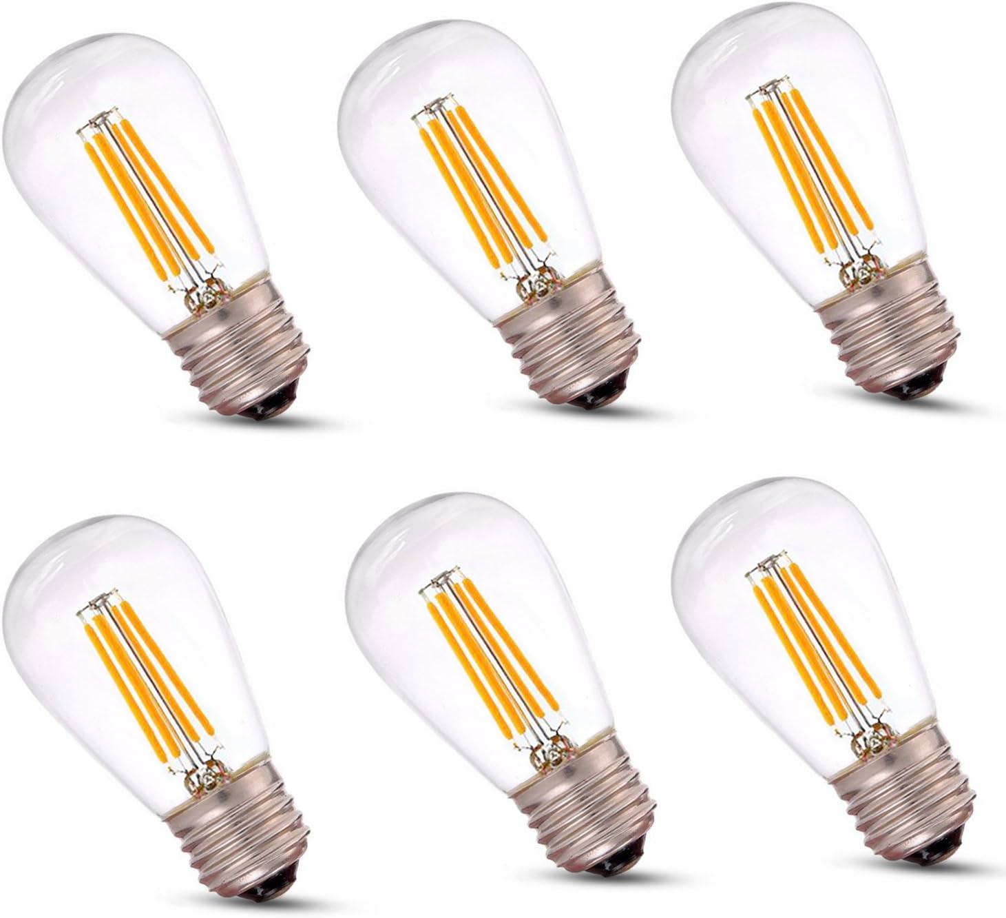 ST45 Glass Bulb,E26 Base 110V,Dimmable,4W LED Filament Bulb, 2700K, 110 ...