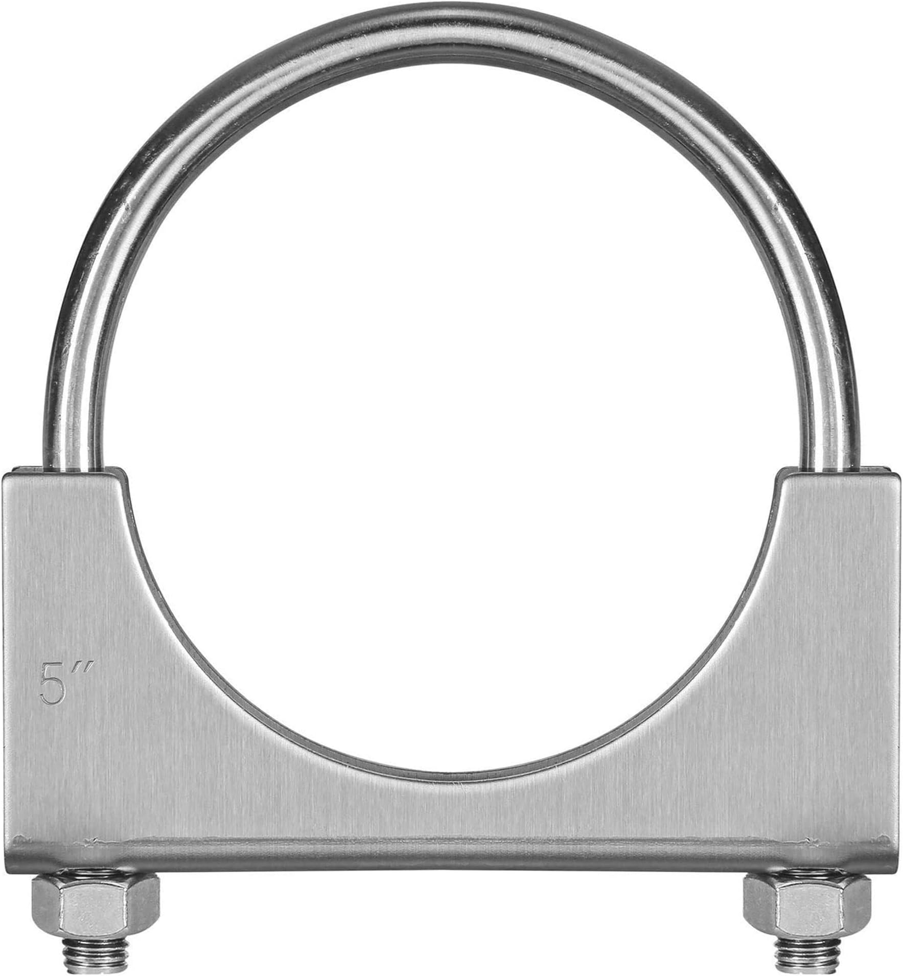 Amazon.com: Chrome Plated 5" Muffler Stack Exhaust Pipe Clamp with Flat ...