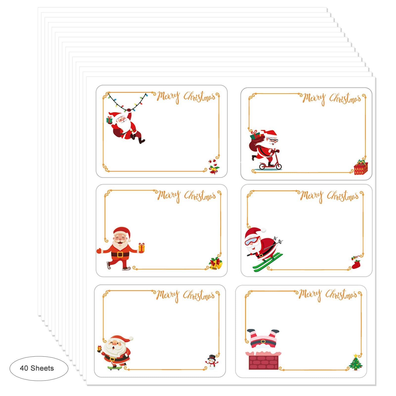 240Pcs Christmas Labels Stickers Merry Christmas Stickers Christmas ...