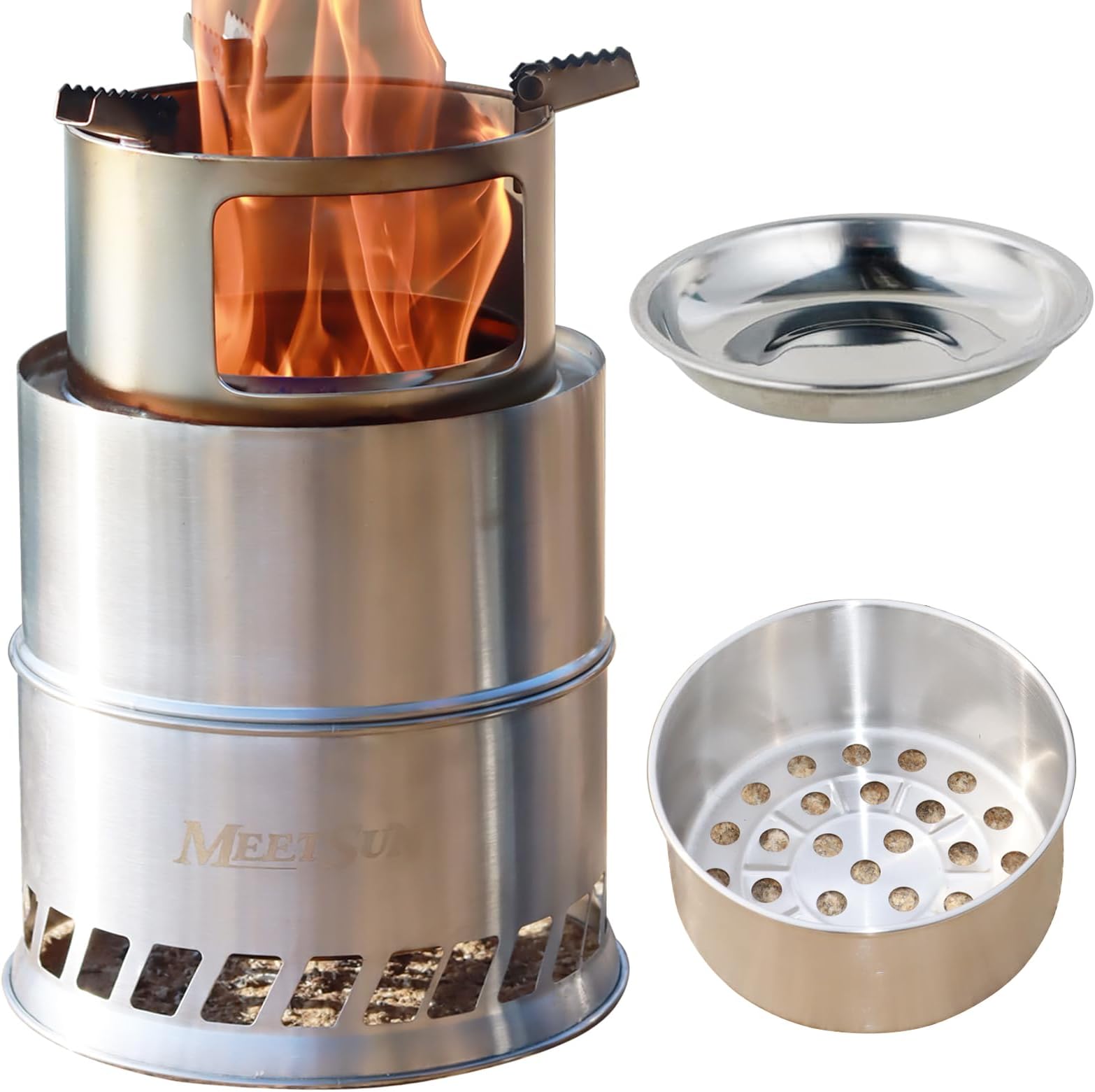 Amazon.com: TOMSHOO Portable Folding Windproof Wood Burning Stove ...