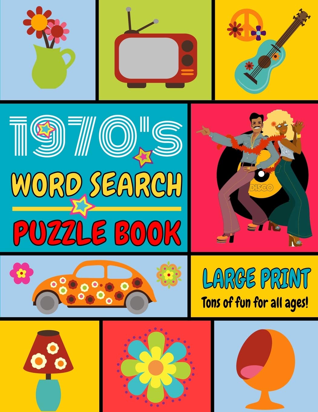 1970's Word Search Puzzle Book: 101 Easy, Enjoyable, Fun Puzzles! Jumbo ...