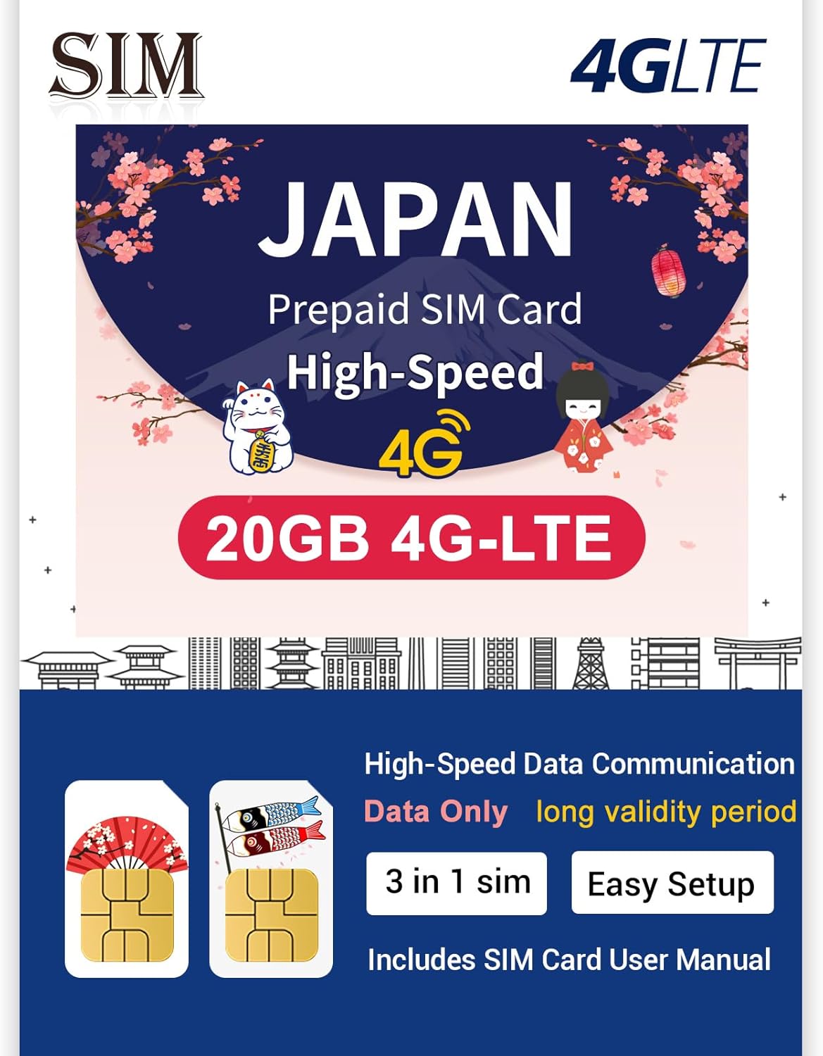 Amazon.co.jp: 【Japanese SIM 】Prepaid SIM Card 360Days 20GB Stable High ...