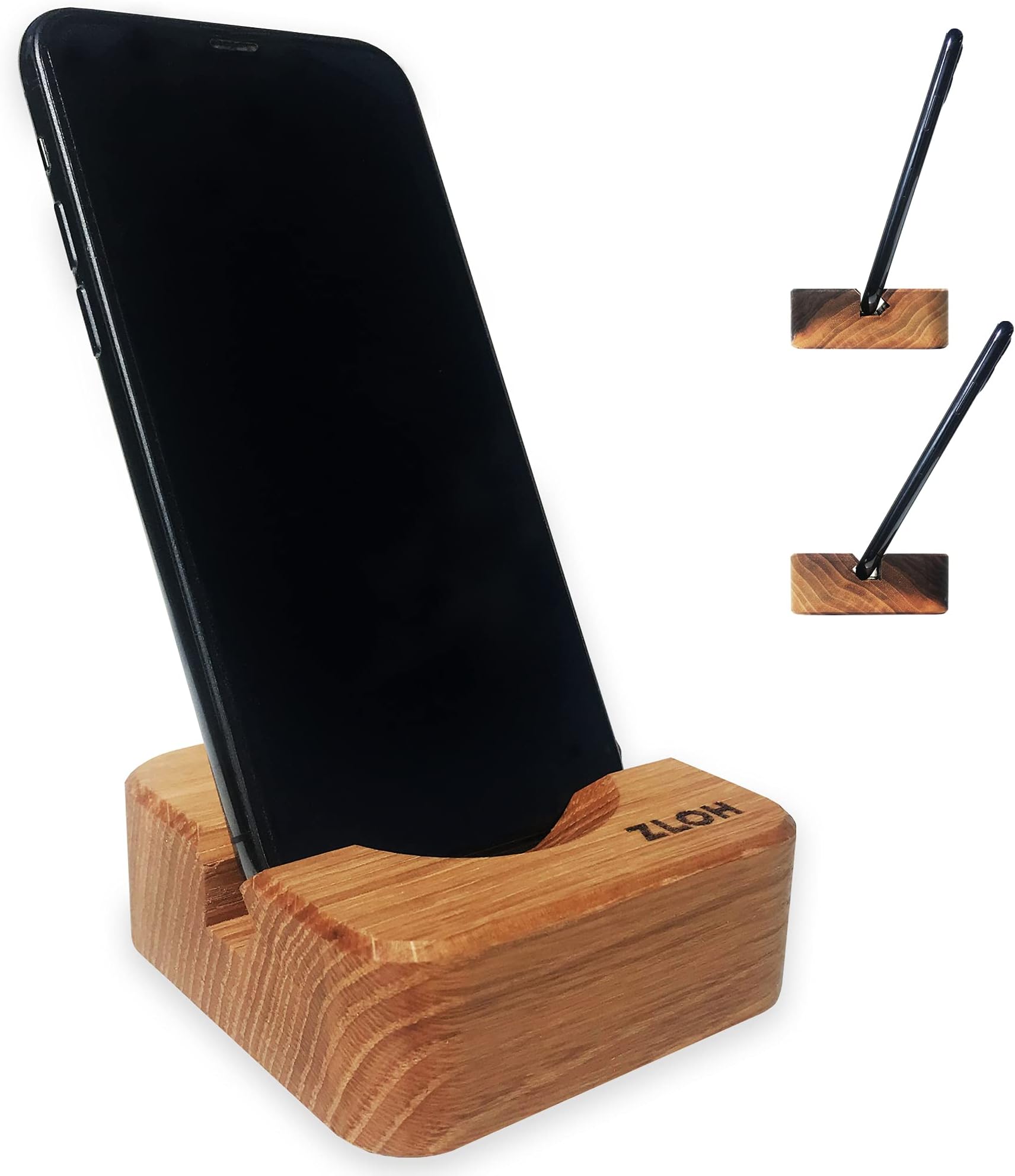 ZLOH® Handy Halterung Holz Ständer Handy Stativ für Smartphone 2 ...