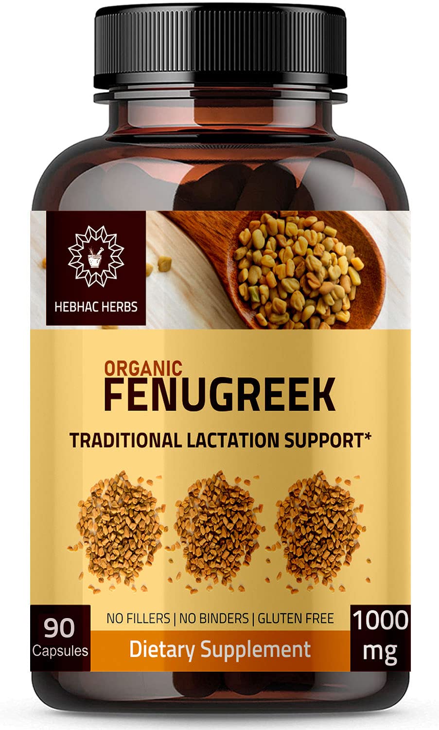 Buy Hebhac s Fenugreek s for Women s 1000mg Dietary Supplement | Organc ...