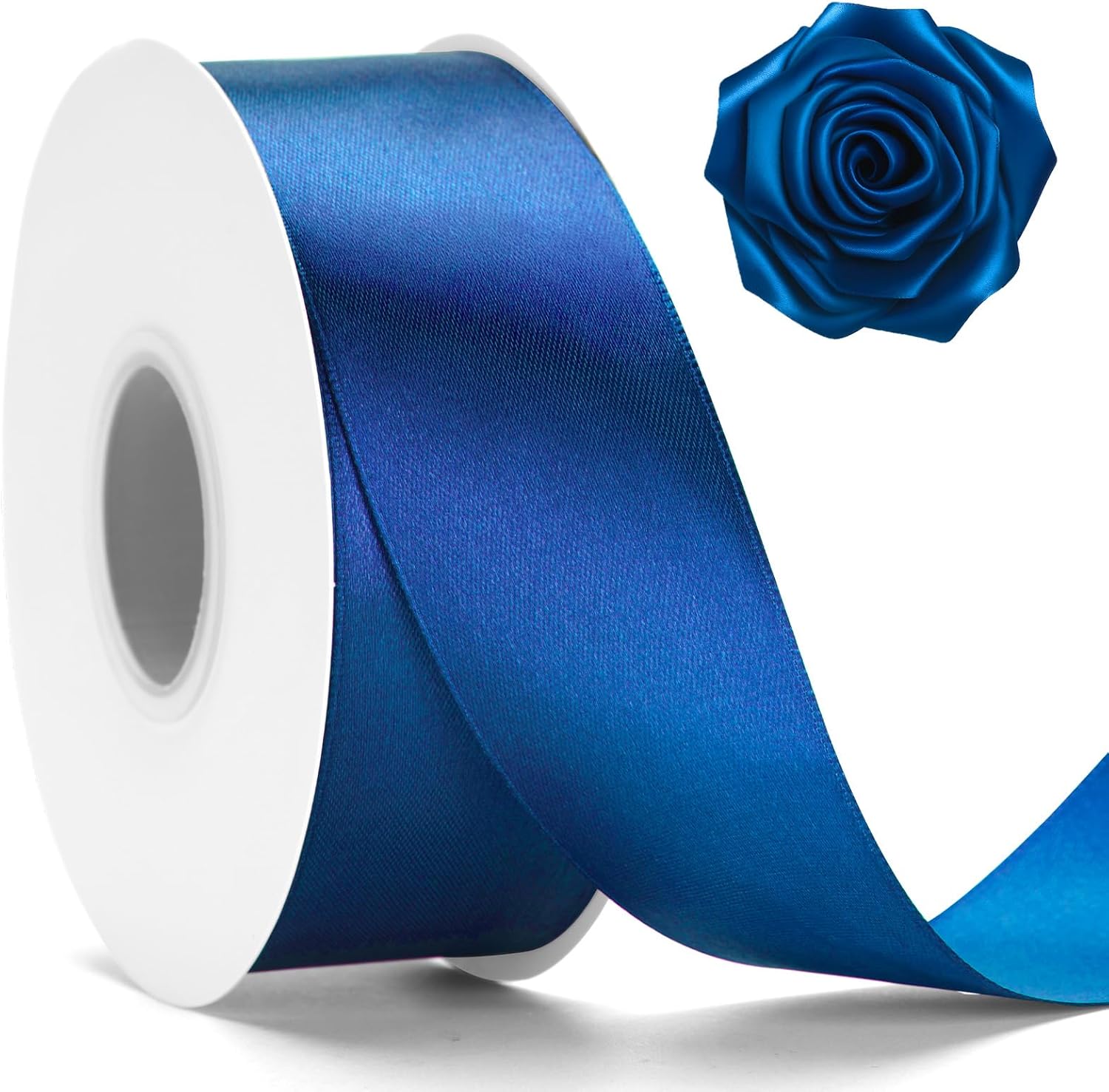 Amazon.com: KINGLAKE Royal Blue Satin Ribbon – 1 1/2'' x 100 Yards ...