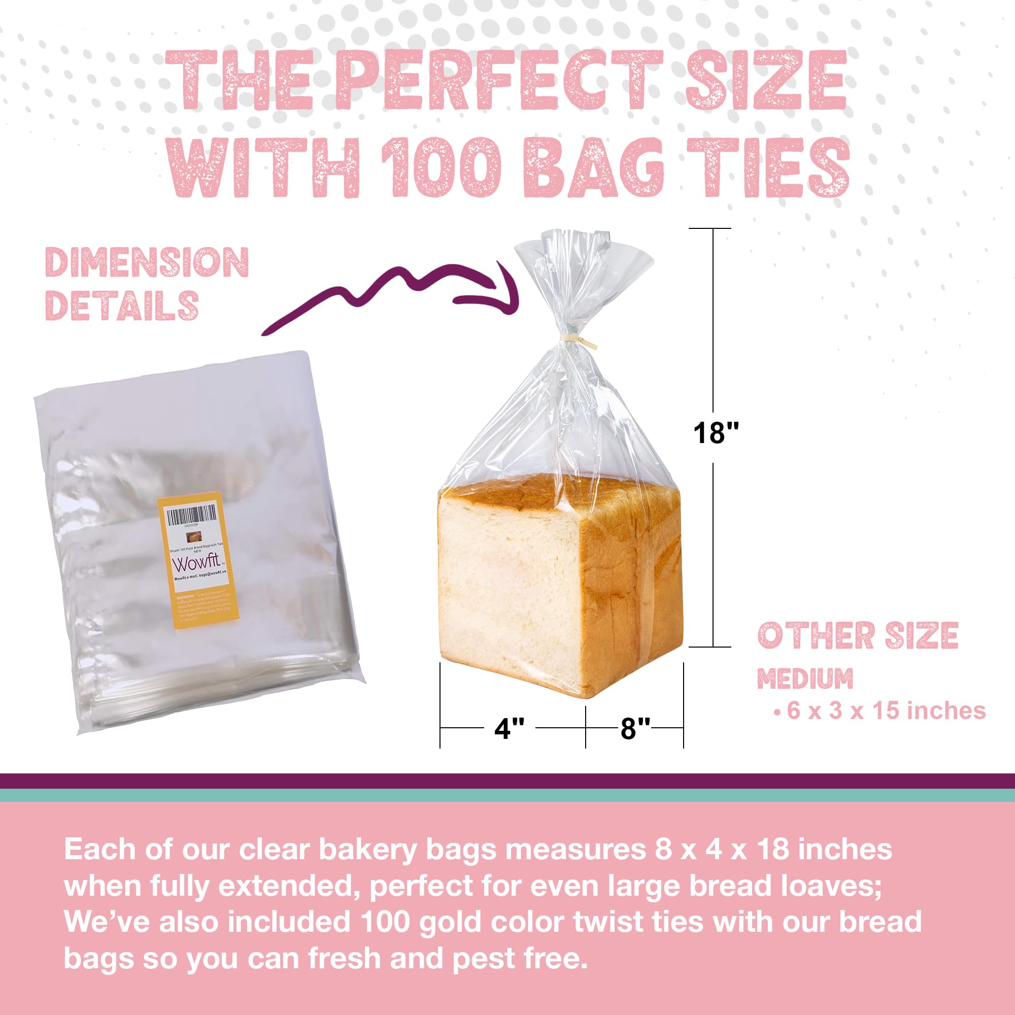 Snapklik.com : Bread Poly Bags, Pack Of 100 Entirely Transparent Clear ...