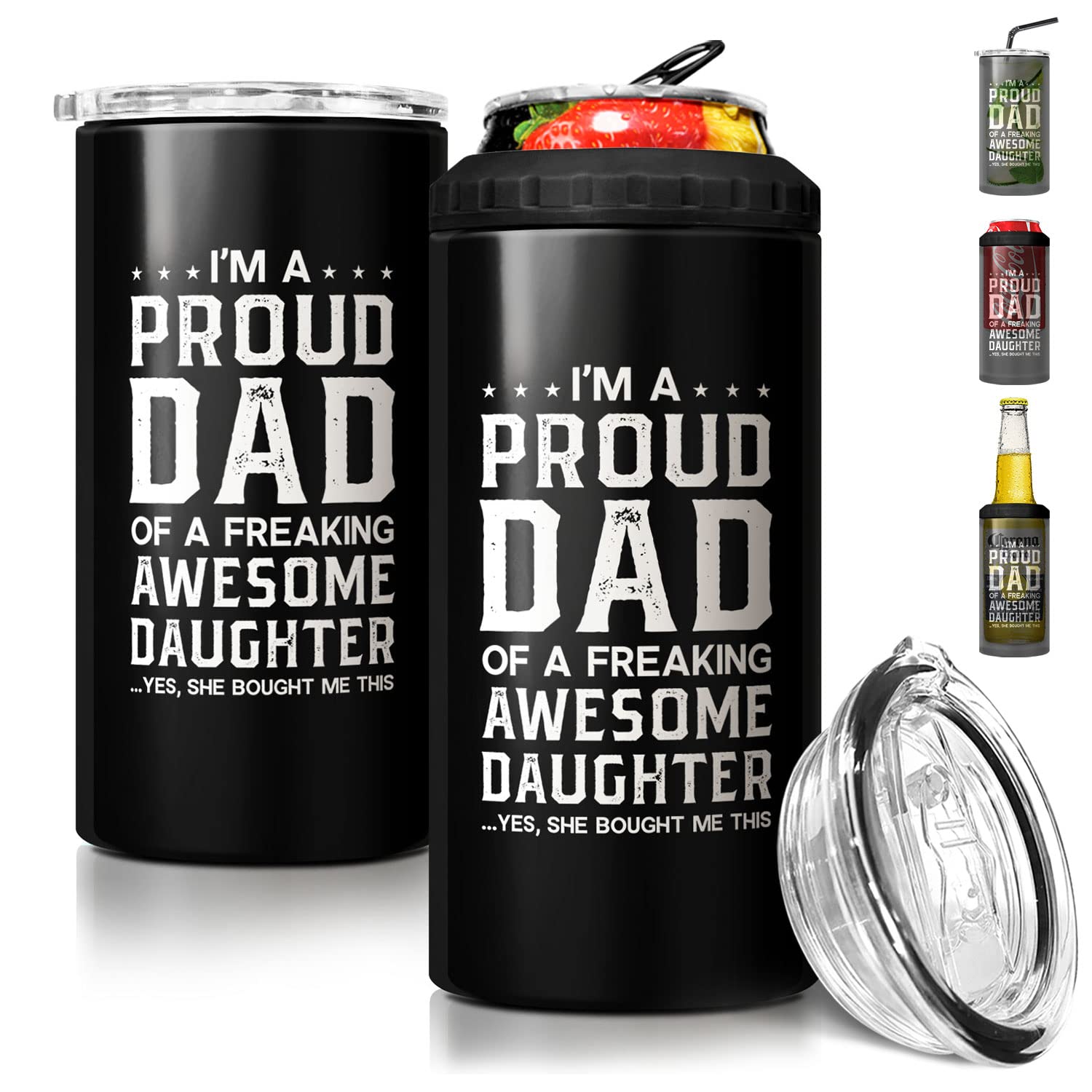 Snapklik.com : SANDJEST 4-in-1 Dad Tumbler Gifts For Dad From Daughter ...