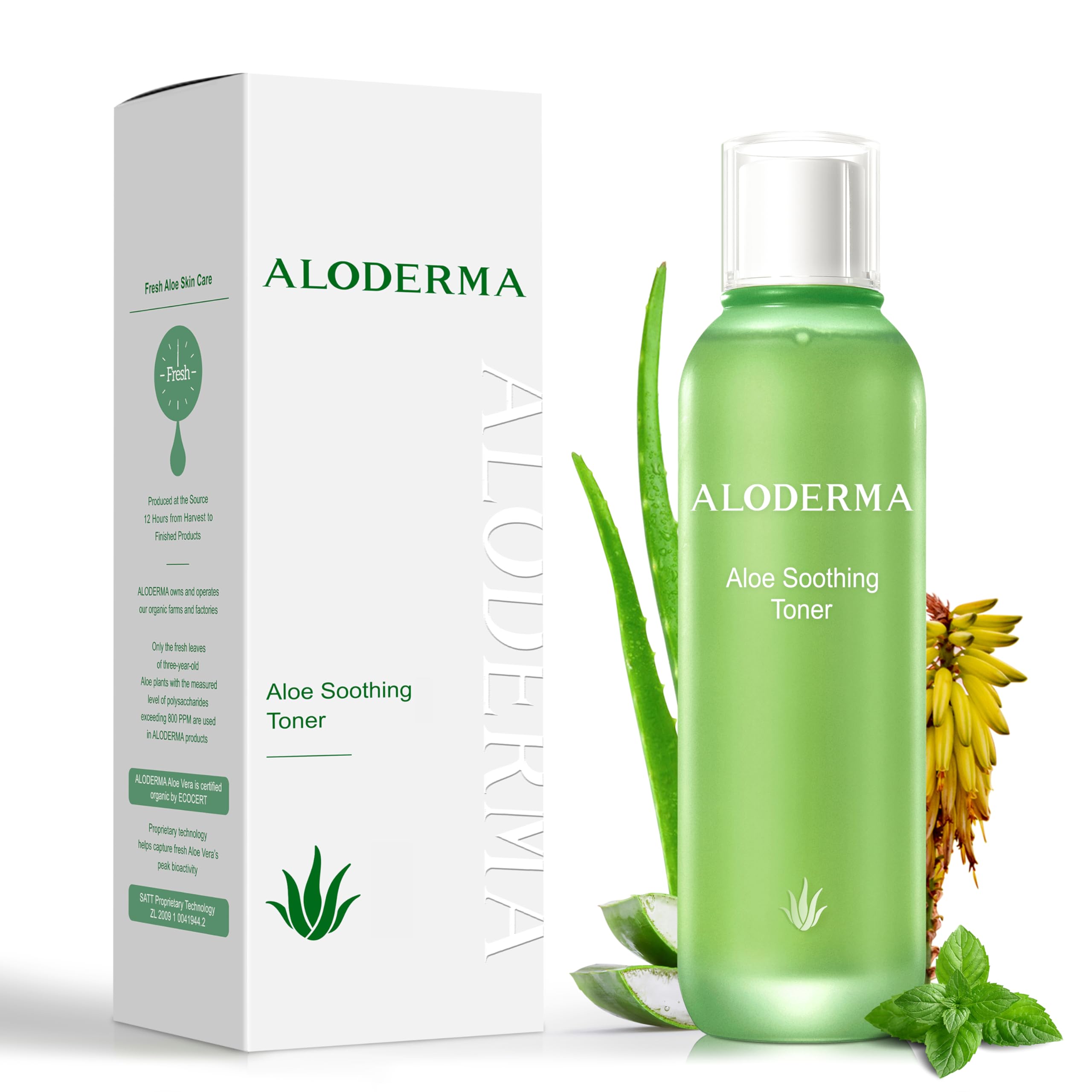 Amazon.com : Aloderma Soothing Facial Toner Made with 91% Organic Aloe ...