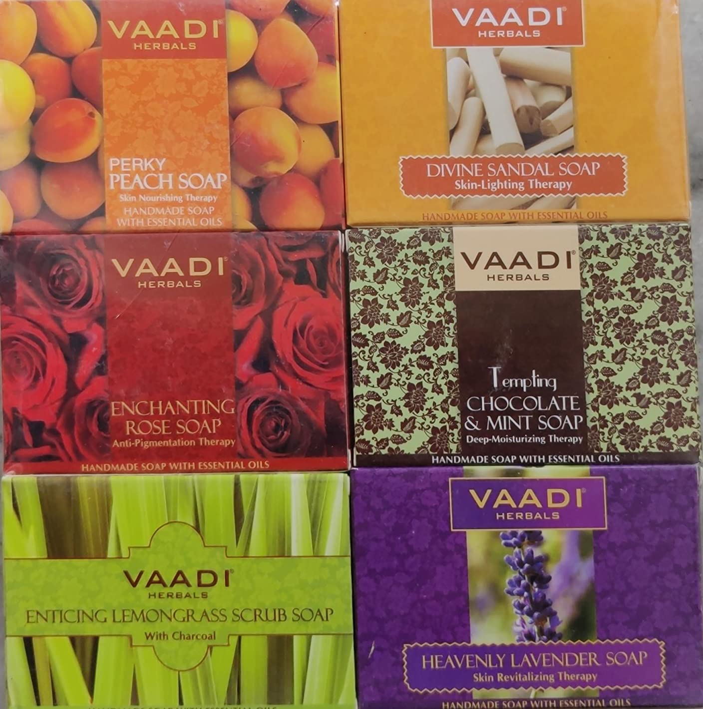 Buy Vaadi Herbals Assorted Luxurious Handmade Herbal Soaps, 75g (Pack ...