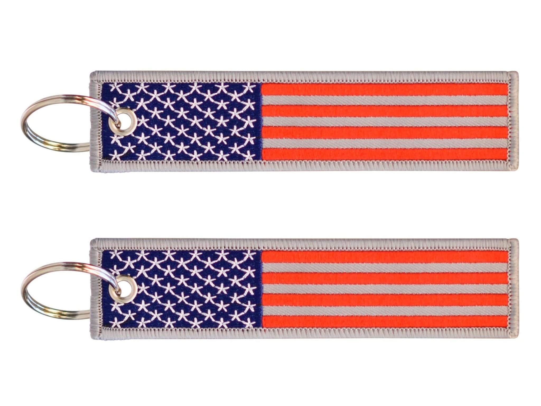 Amazon.com: Great 1 American Flag Keychain Tag with Key Ring ...