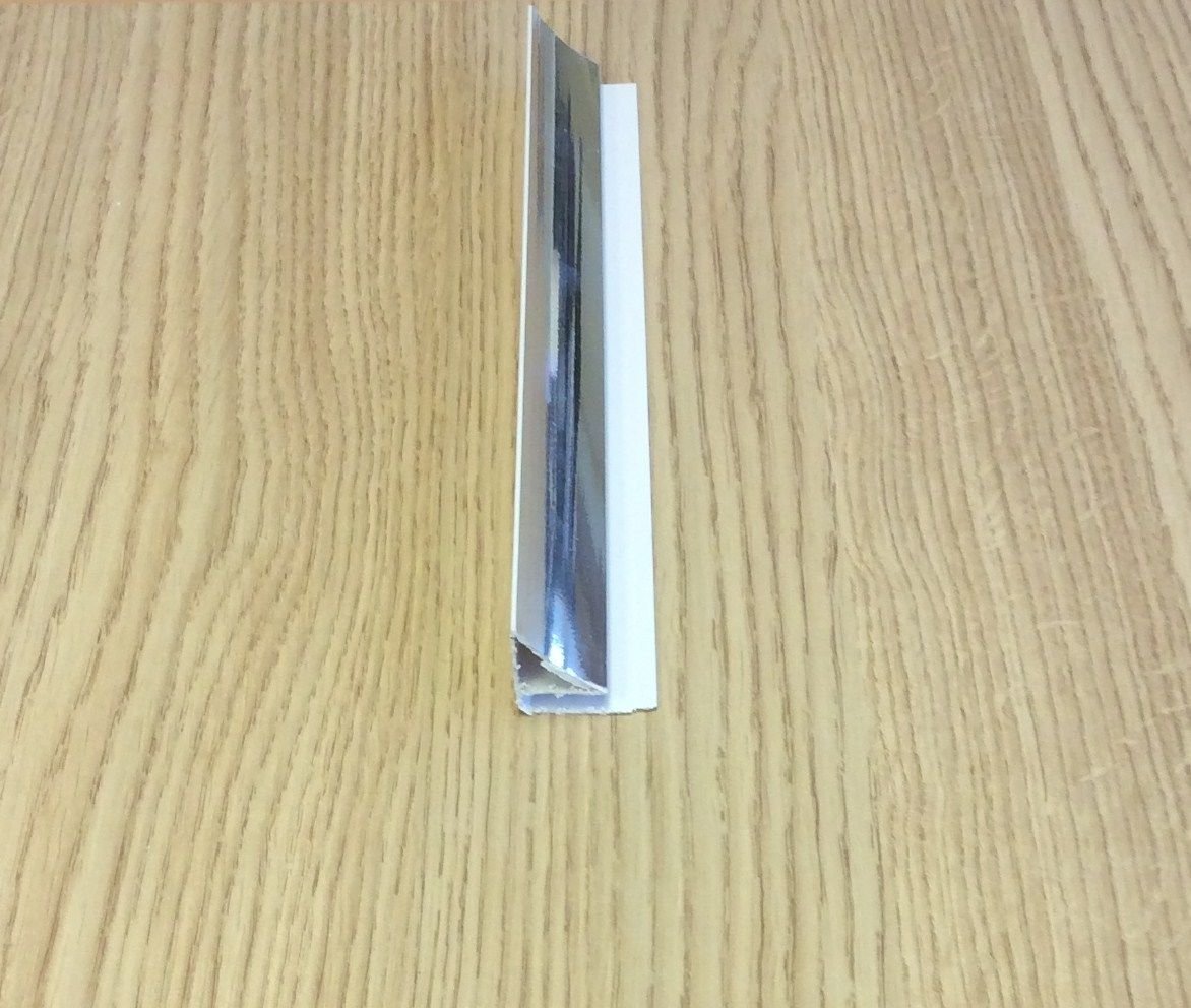 DBS Silver 8mm Coving 2.6m Trim For Bathroom Ceiling Cladding Shower ...