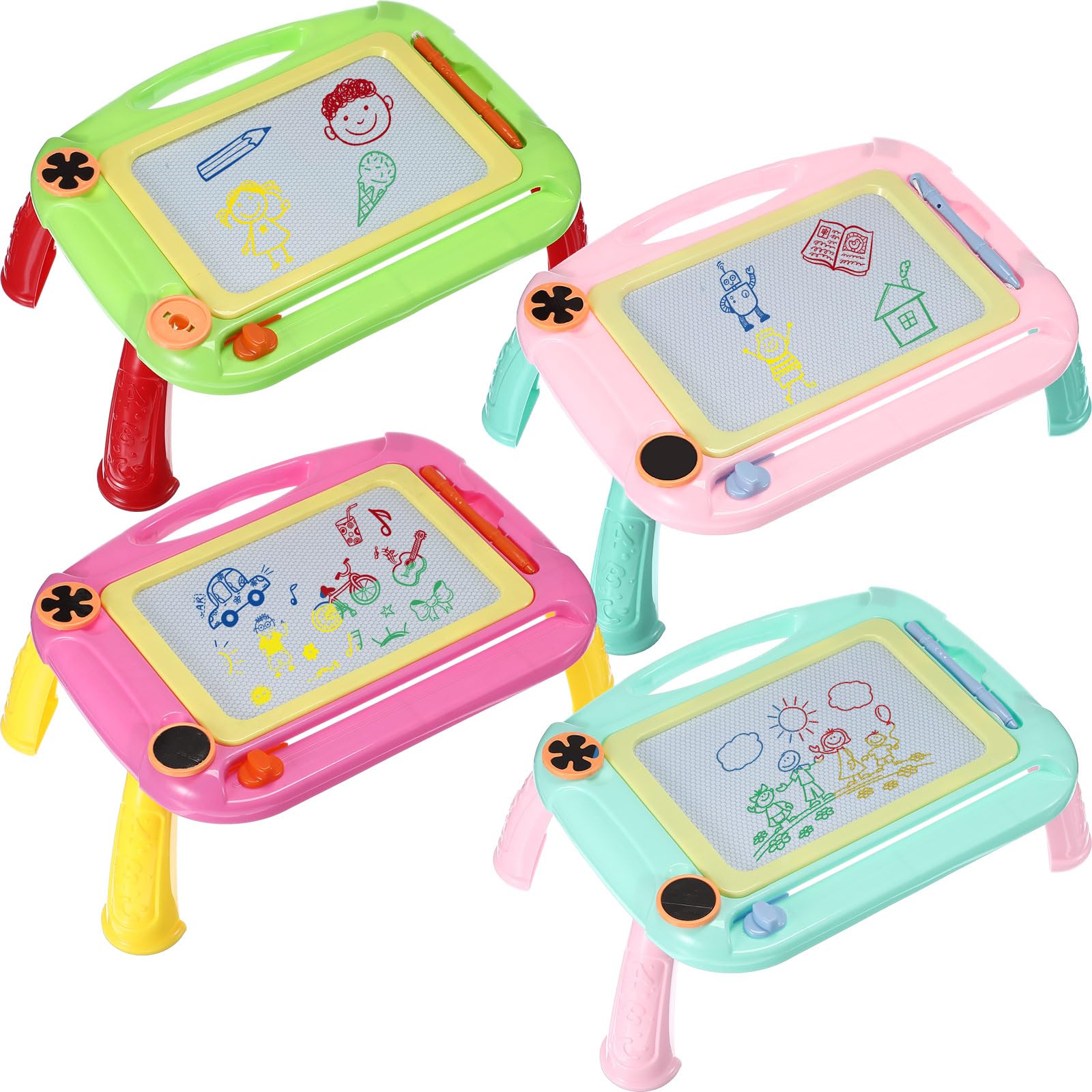 Yeaqee 4 Pcs Magnetic Drawing Board Toddler Toys for 1-2 Year Girls ...