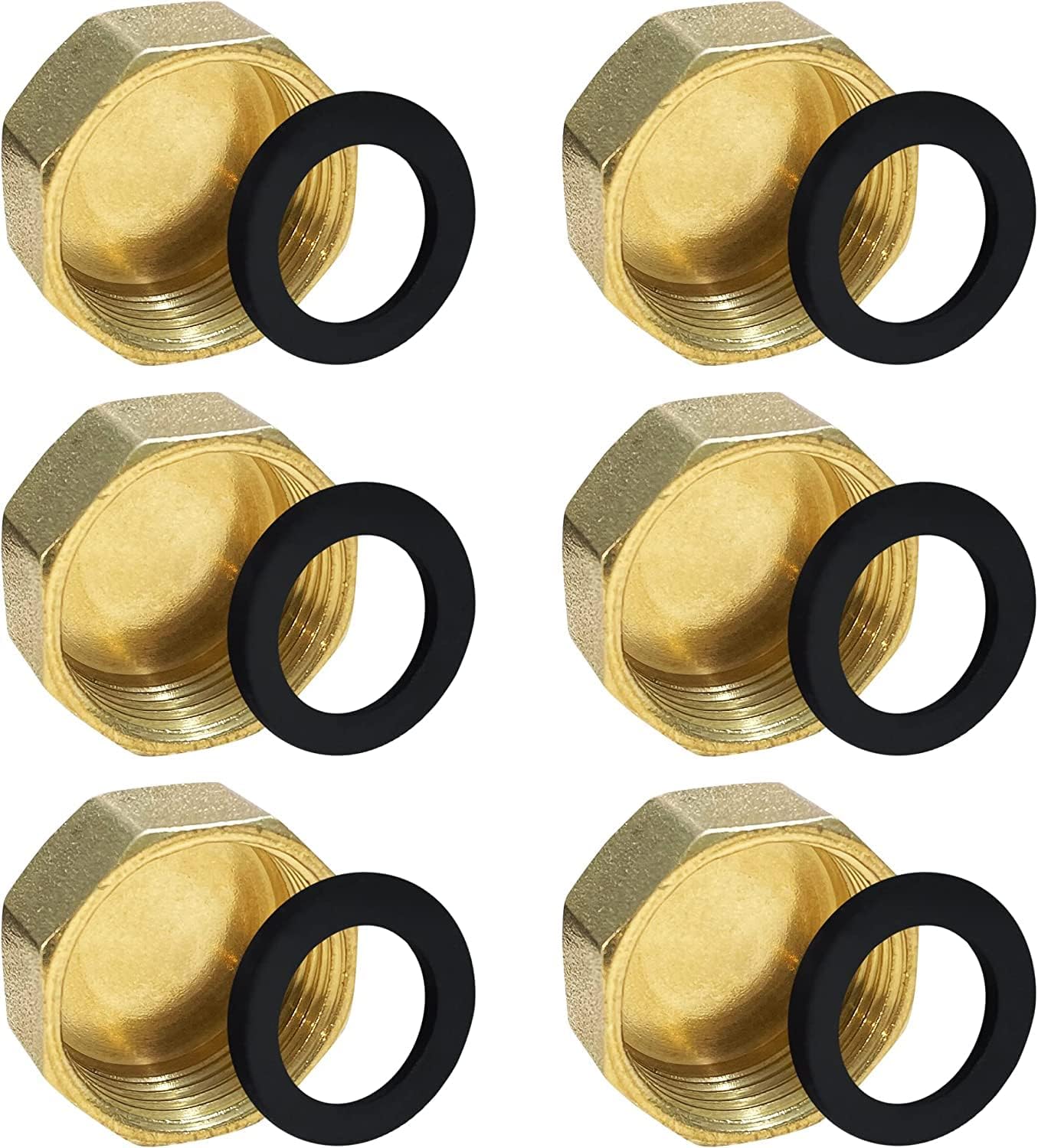 8PCS Brass End Cap, 3/4" Brass Blanking Nut Cap Internal Thread Brass ...