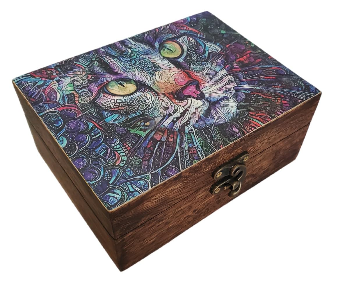 Amazon.com: Kitty Cat Jewelry Box Beautiful Trinket Keepsake Box ...