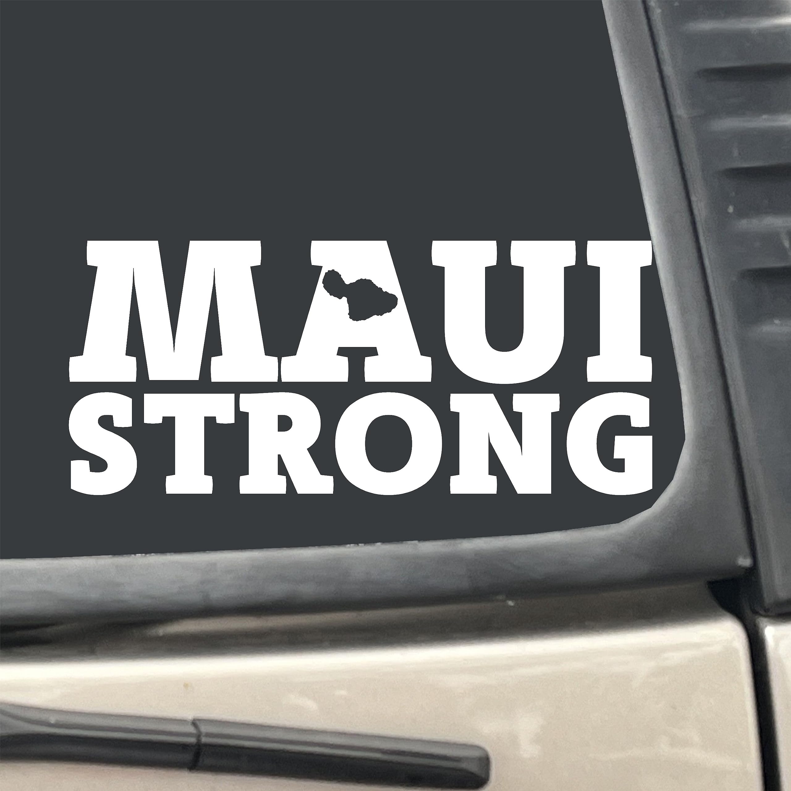 Amazon.com - Maui Strong Island 7" X 3" White Vinyl Transfer Decal ...