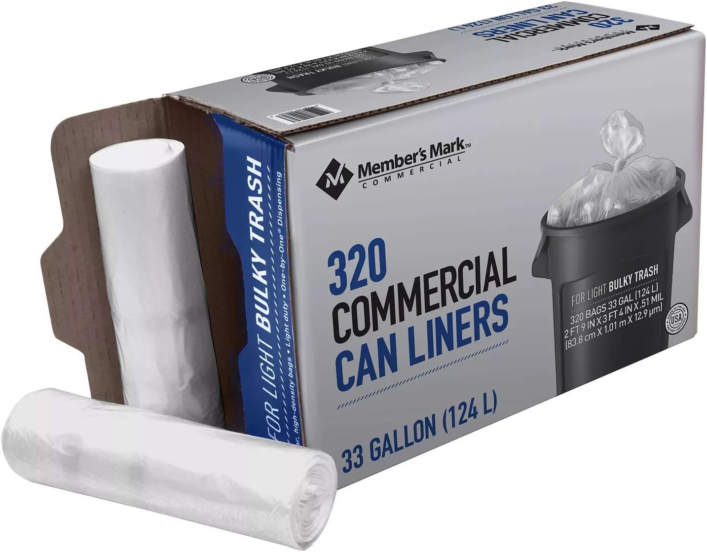 Amazon.com: Member's Mark Commercial Can Liners - 33 Gal - 320 ct ...
