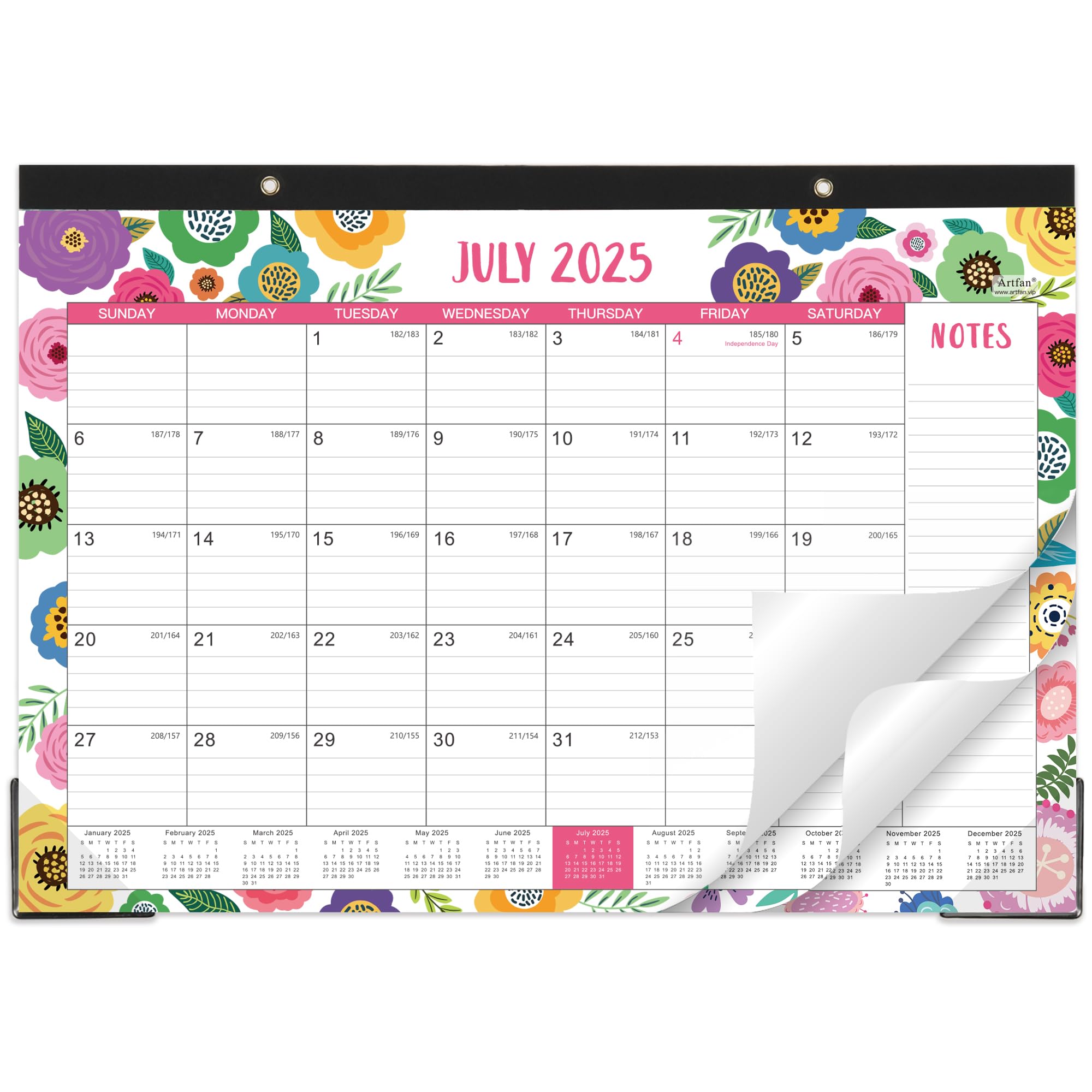 Desk Planner Calendar 2025-2026 Wall Calendar - July 2025 To December ...
