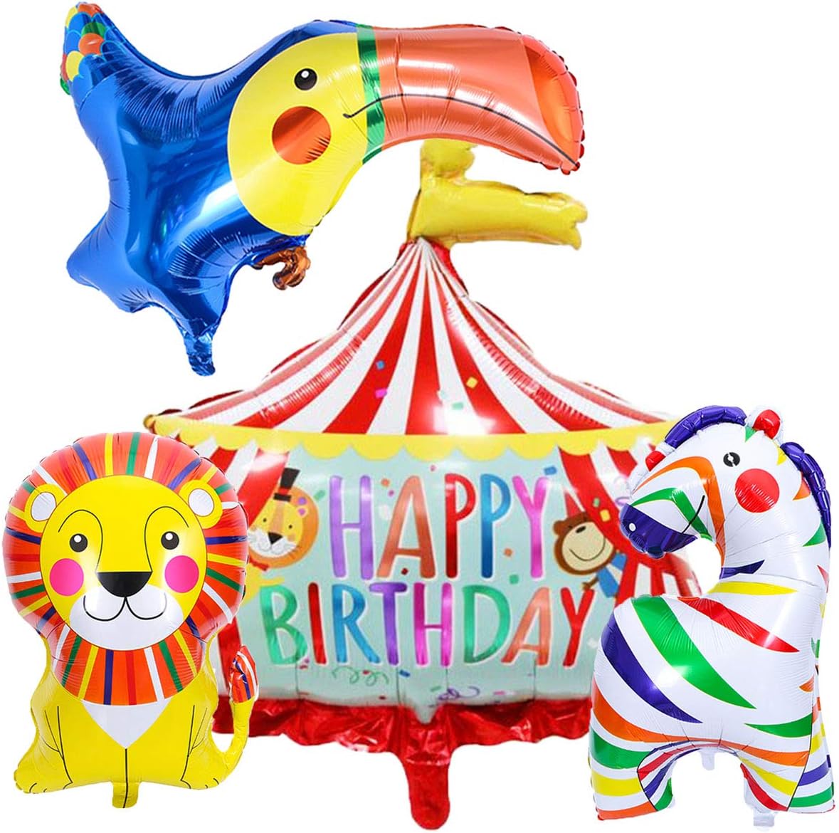 Amazon.com: 4Pcs Circus Party Balloons Carnival Stage Lion Parrot Horse ...