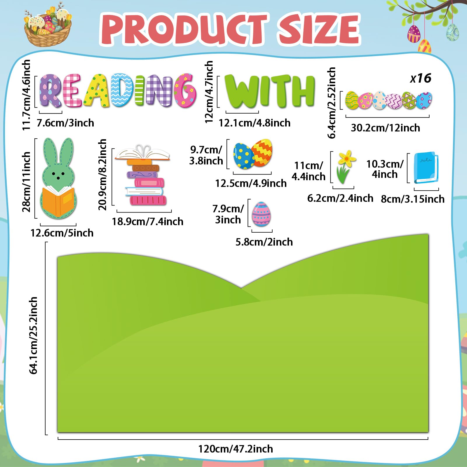 Snapklik.com : Gisgfim Easter Reading Bulletin Board Decoration Set ...