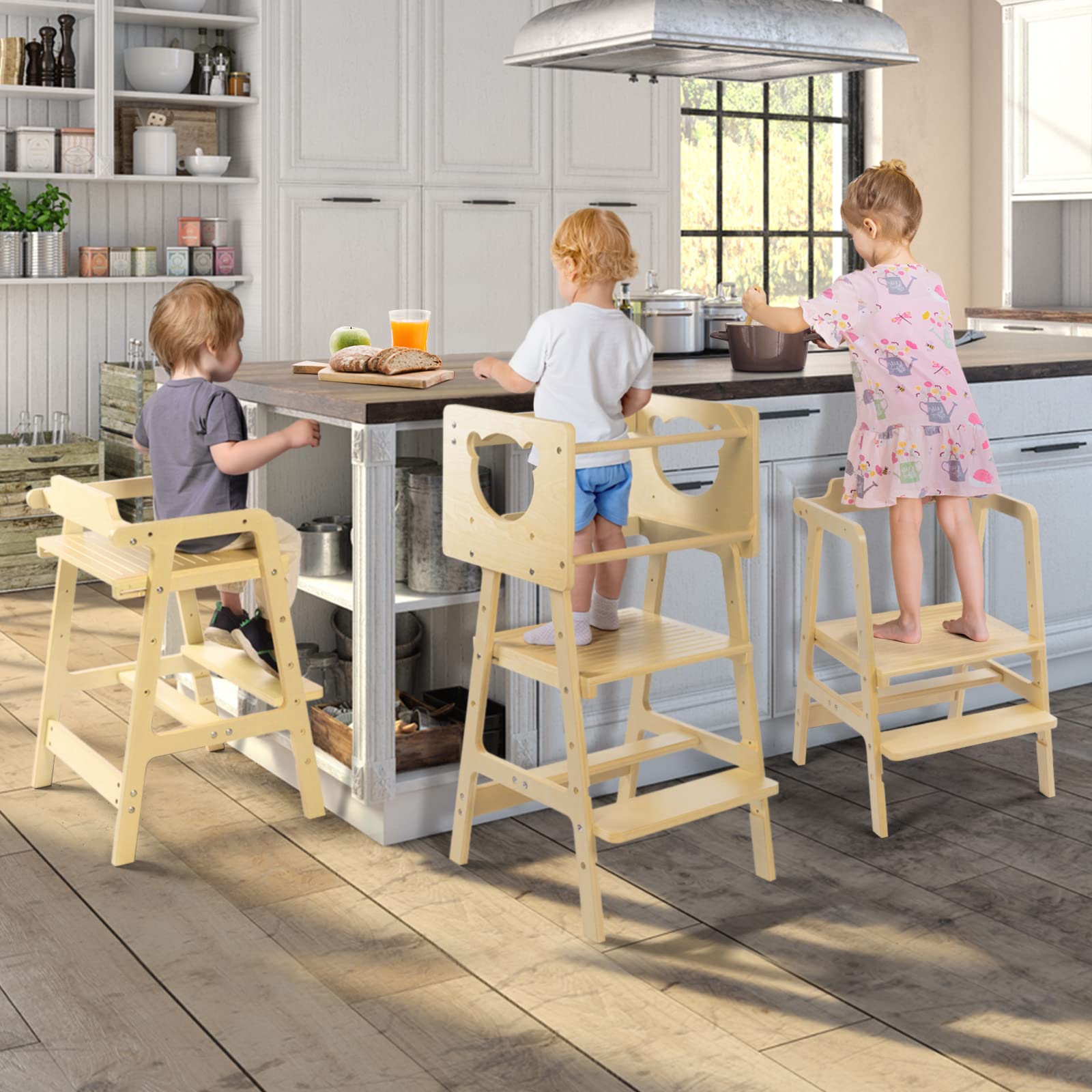 Montessori Educating Tower, Toddler Tower,Toddler High Chair & Step ...