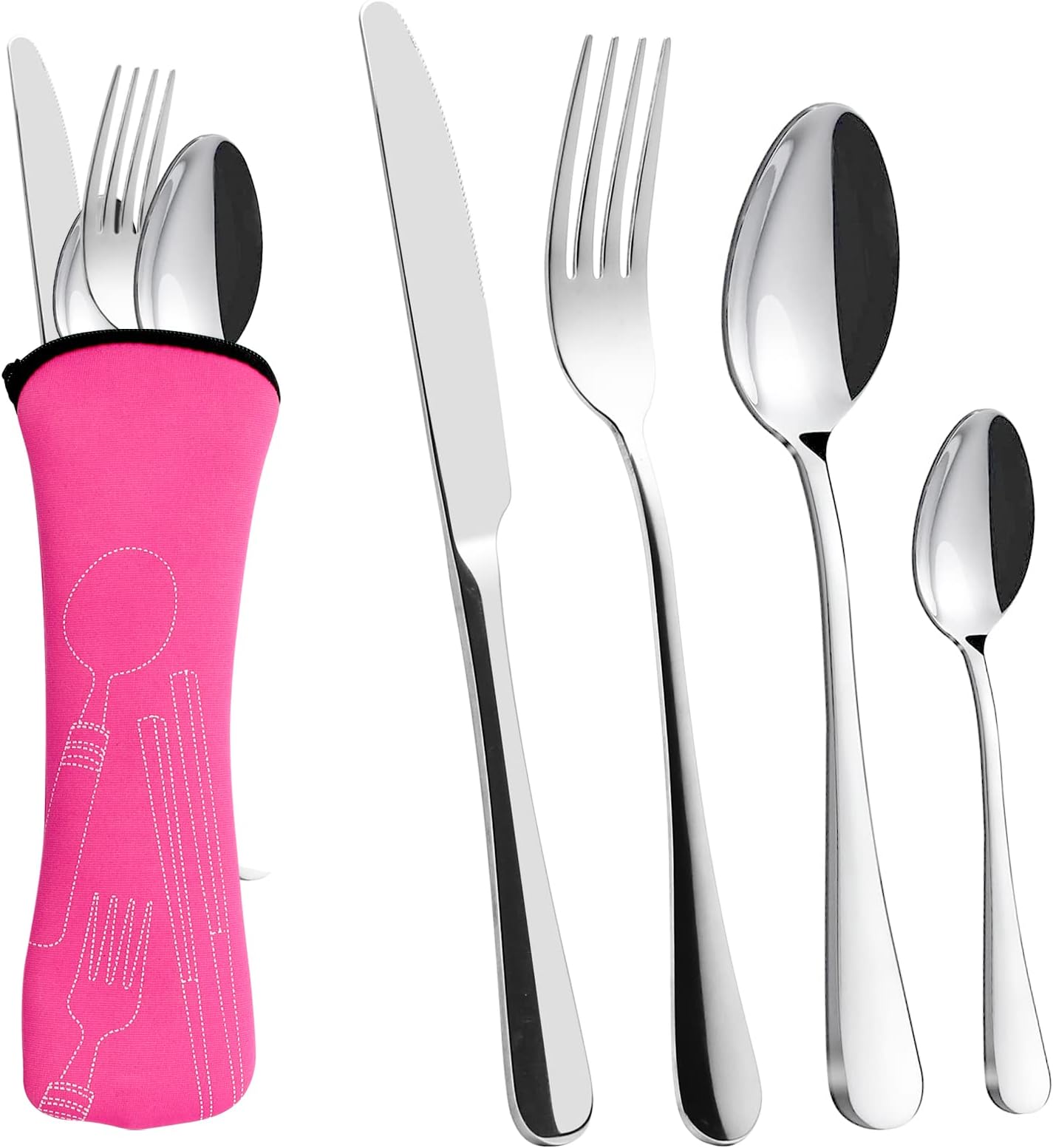 HOTUT Travel Cutlery Set, 3 PCS Cutlery Set with Portable Pouch Case ...